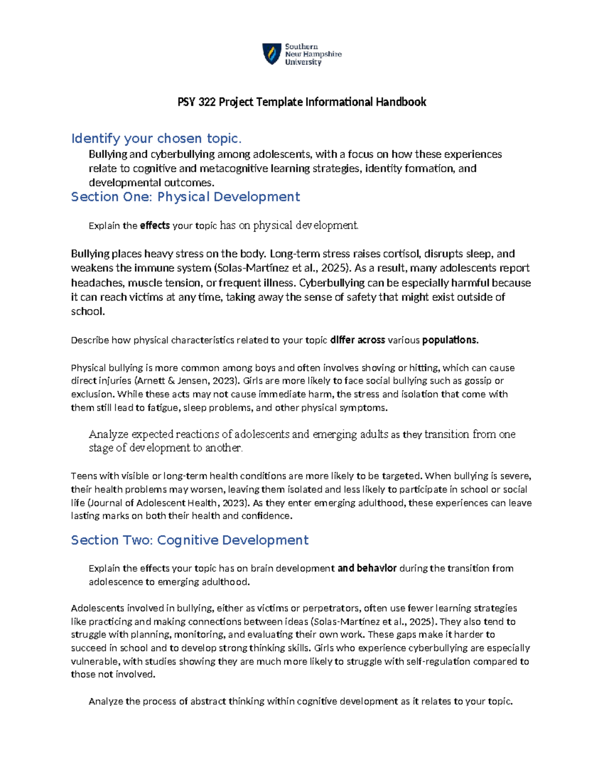 PSY 322 Project: Bullying & Cyberbullying Impact on Development - Studocu