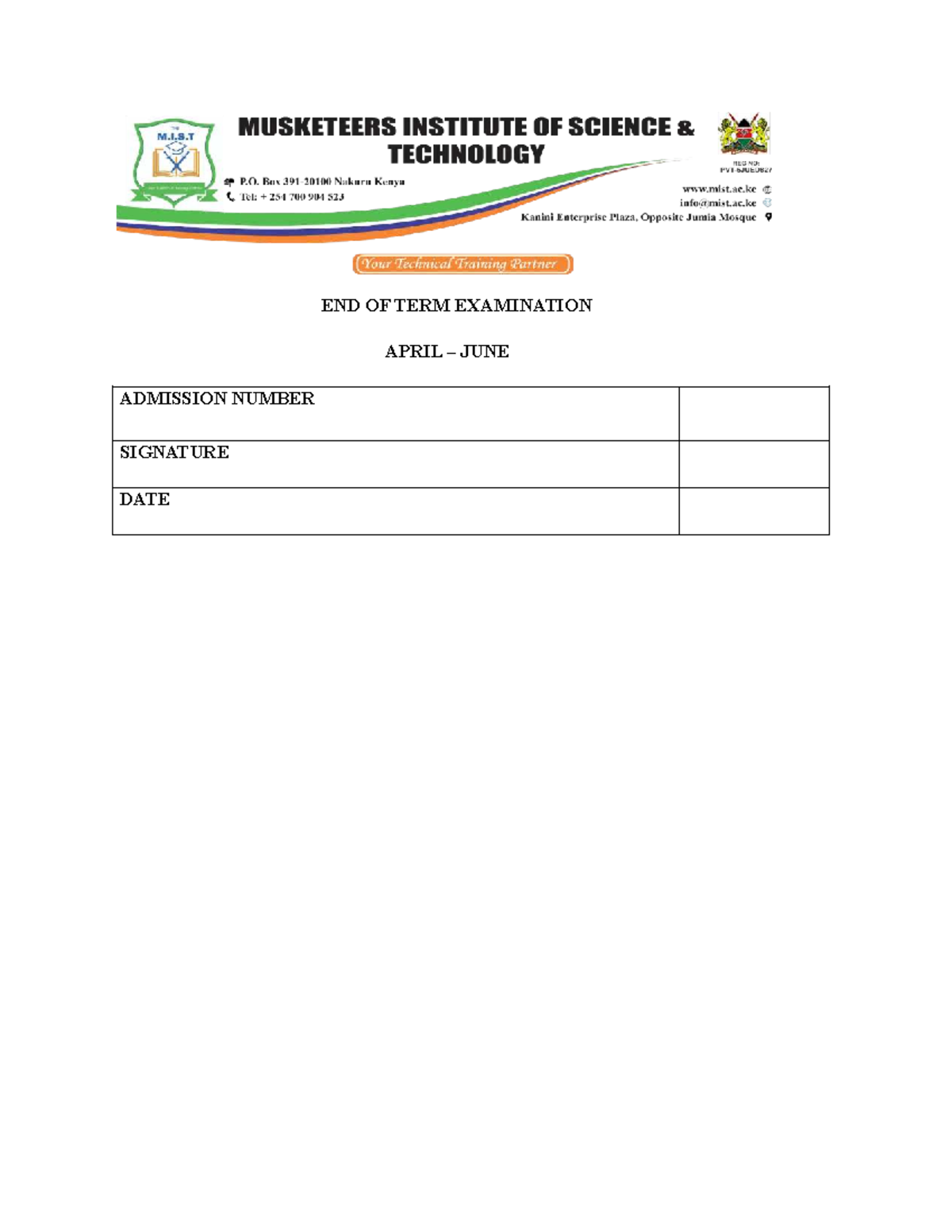 DATA Communication & Networking End of Term Exam - April/June - Studocu