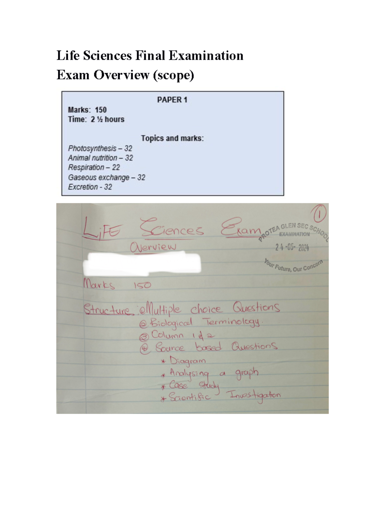 Life Sciences F - scope or guide for life science grade 11 final - Life ...
