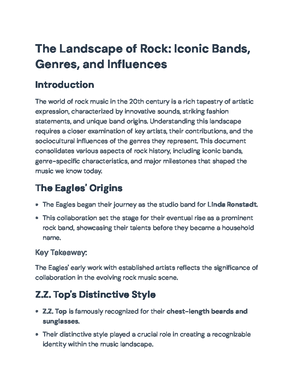 History of Rock & Roll (1970-1980): A Comprehensive Study - Studocu