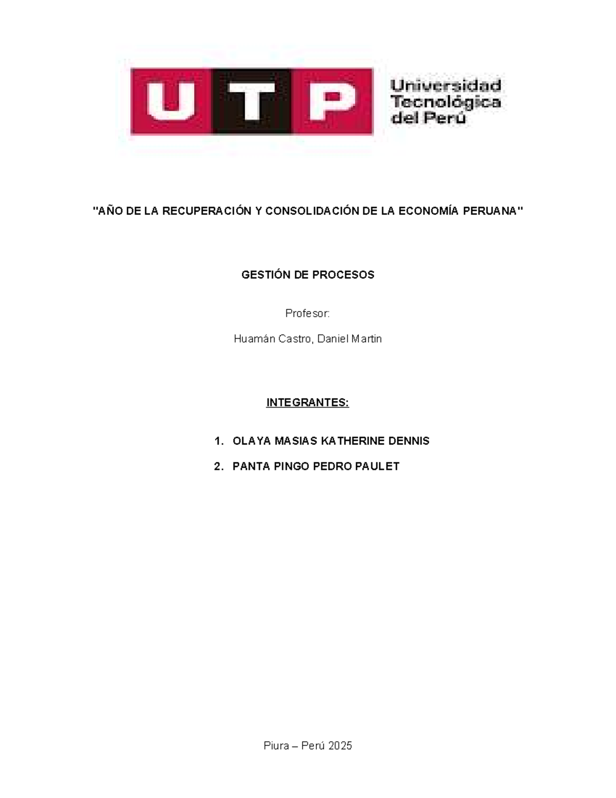 Informe de Gestión de Procesos en Backus - 2025 - Studocu
