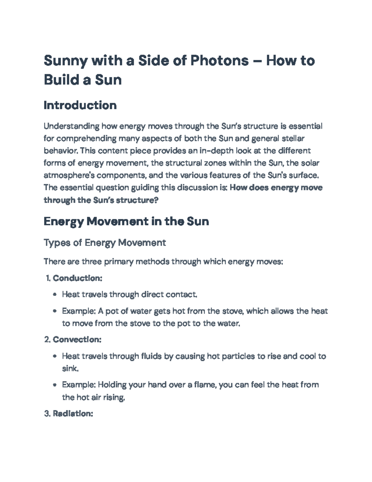 Understanding Energy Movement Through the Sun’s Structure – A Study ...