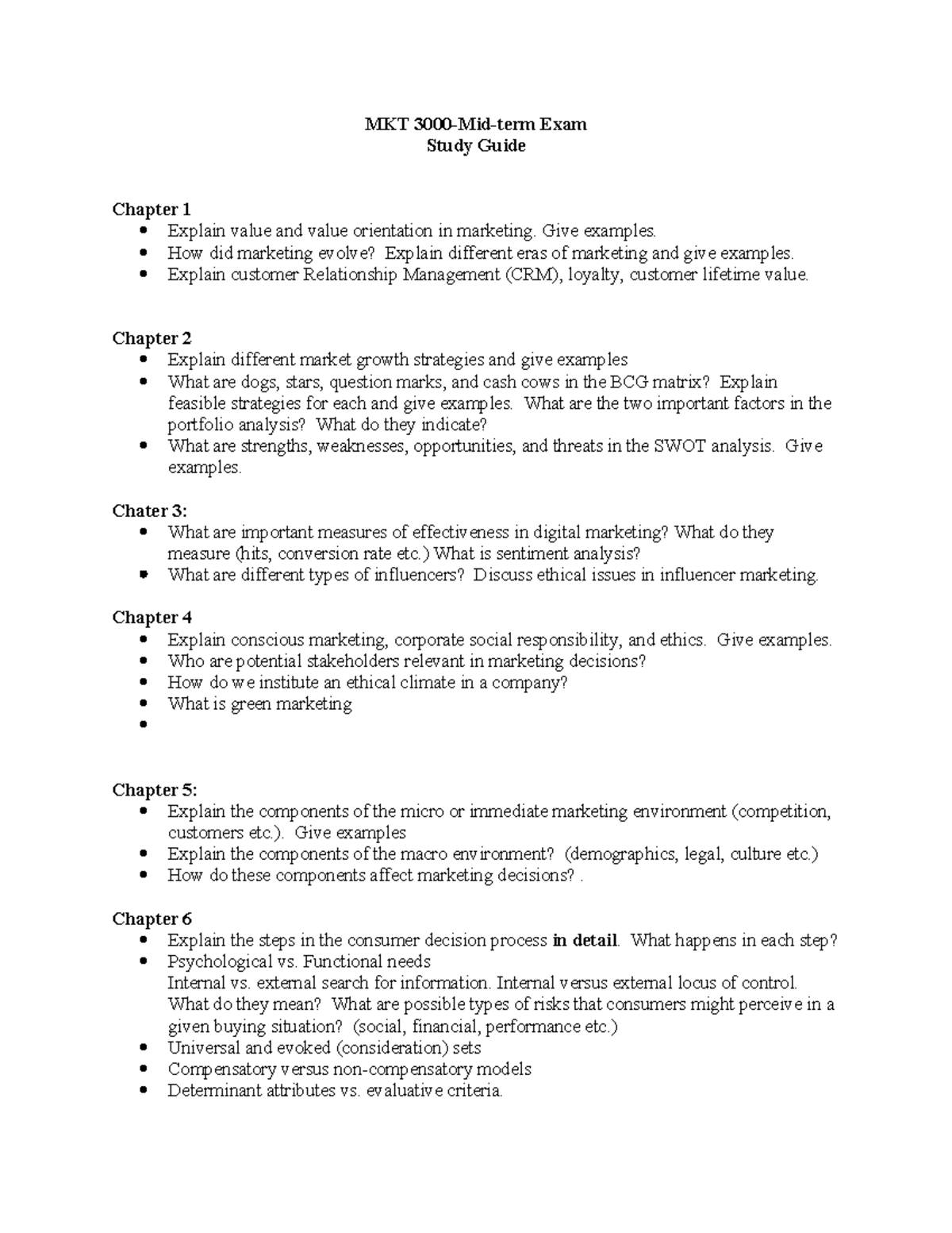MKT 101 Final Exam Study Guide: Key Concepts & Strategies - Studocu