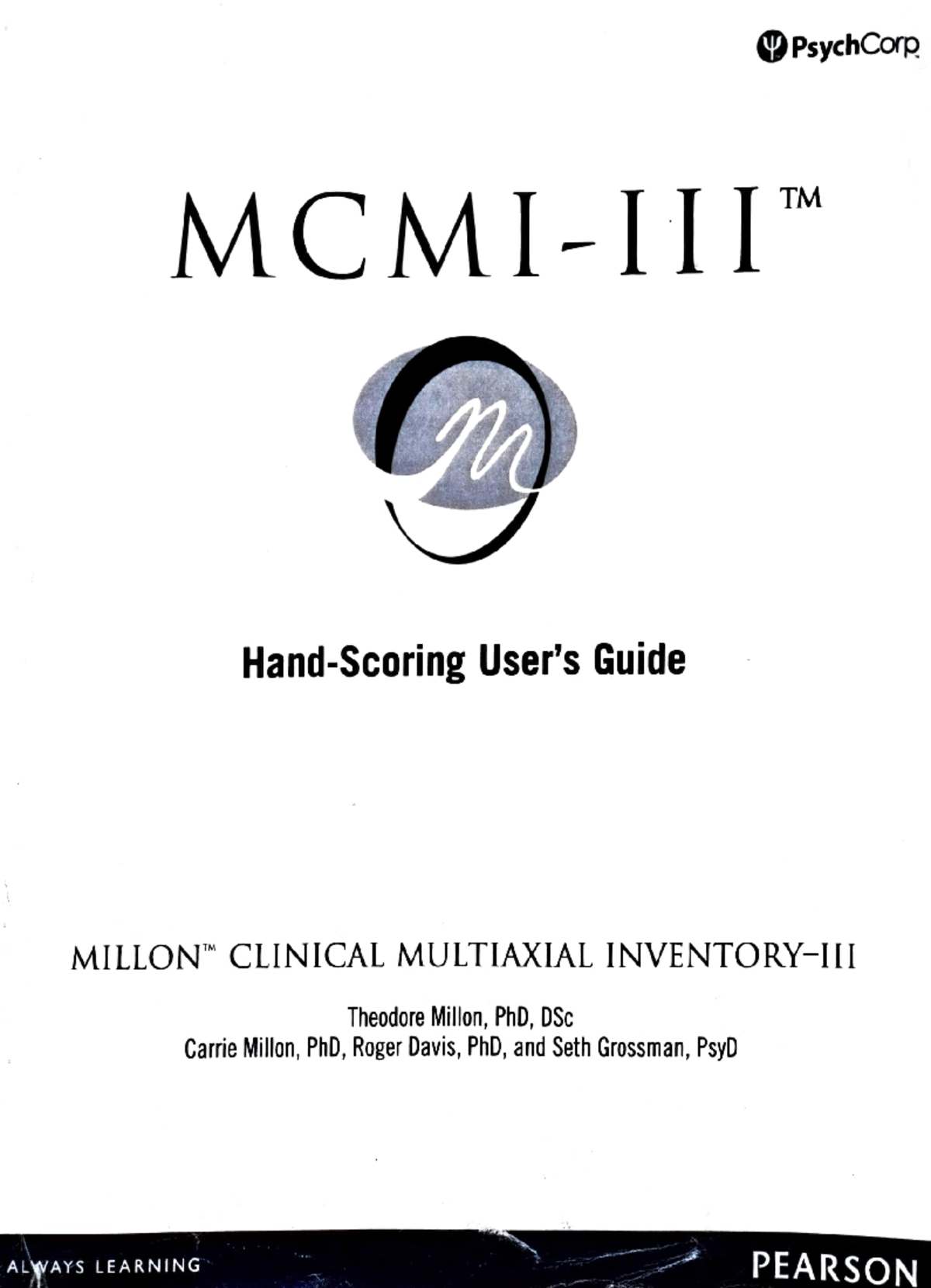 MCMI-II Hand-Scoring User's Guide: A Comprehensive Overview - Studocu