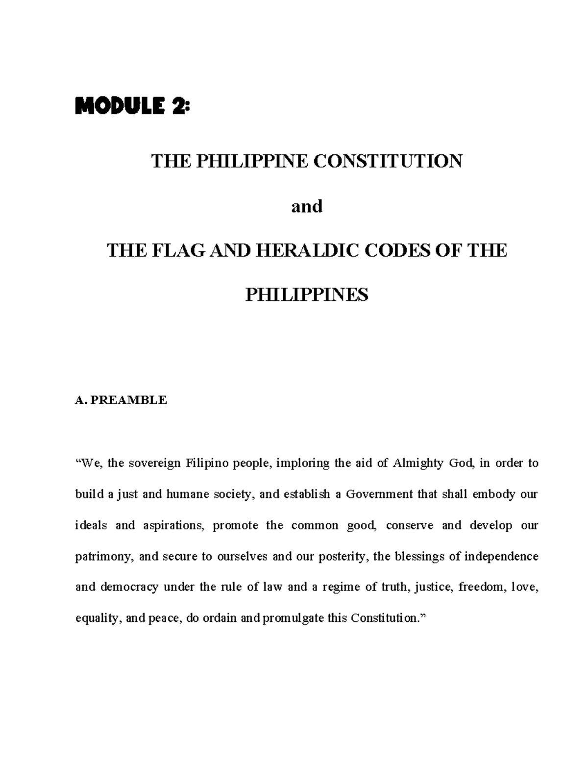 Phil. Consti. Module 2: The Flag & Heraldic Codes of the Philippines ...