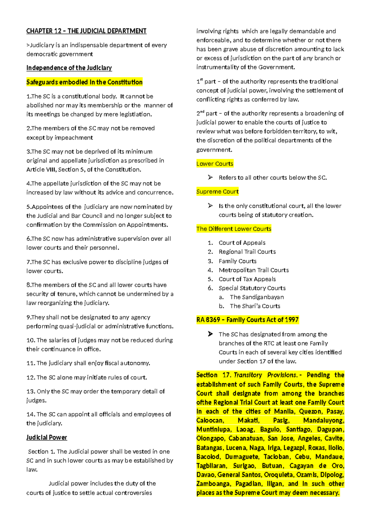 Judicial and Bar Council: Key Roles, Structure, and Case Insights - Studocu