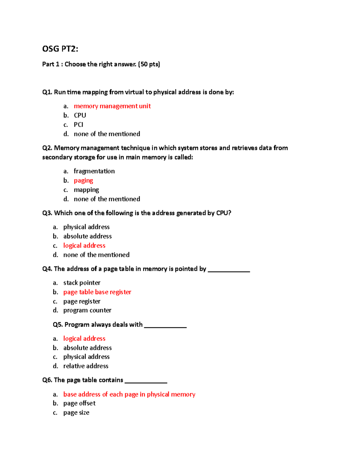 OSG202 PT2 SPR2023 Bash Program and Memory Management Concepts - Studocu