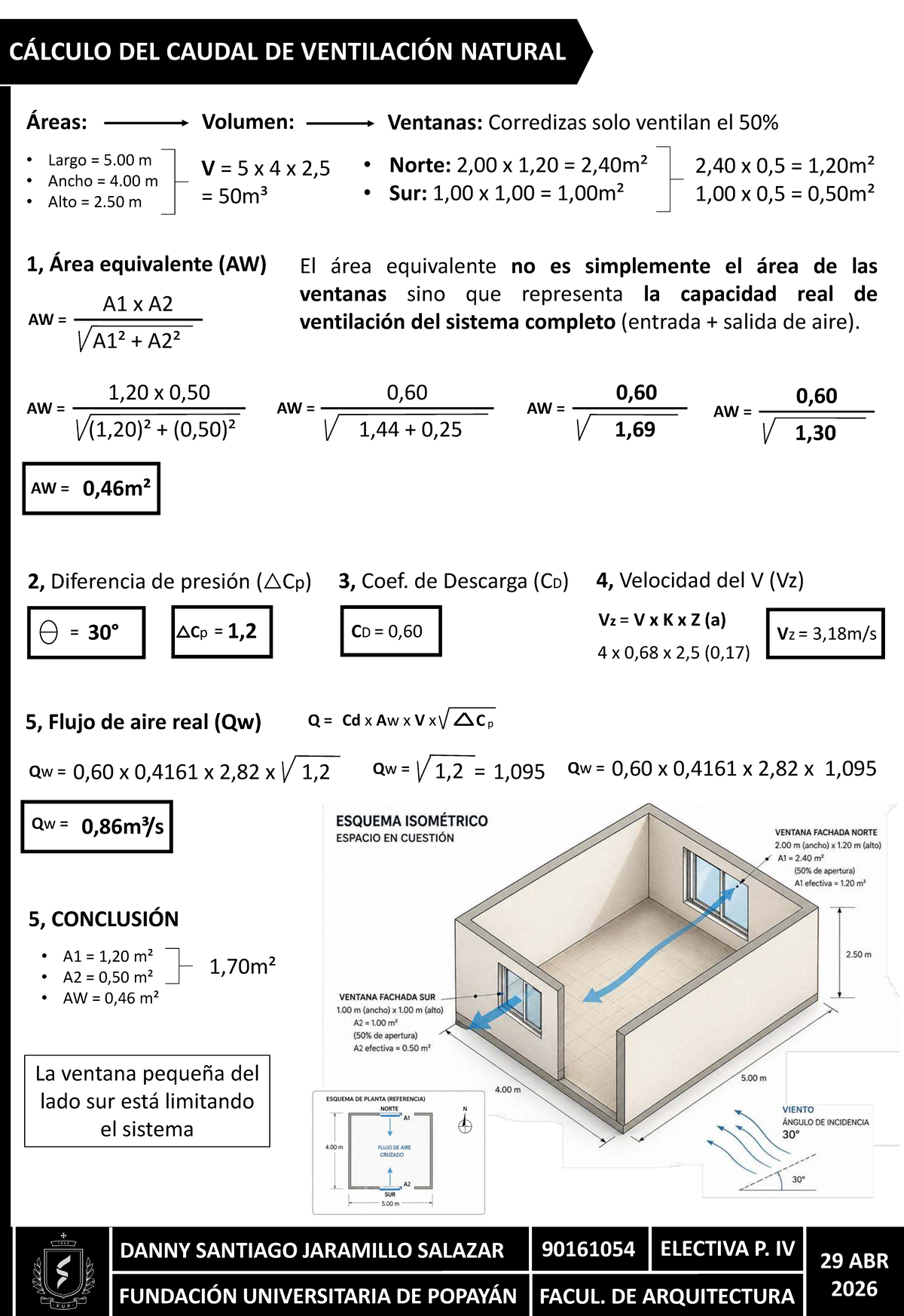 Cálculo del Caudal de Ventilación Natural - Electiva P. IV - Studocu