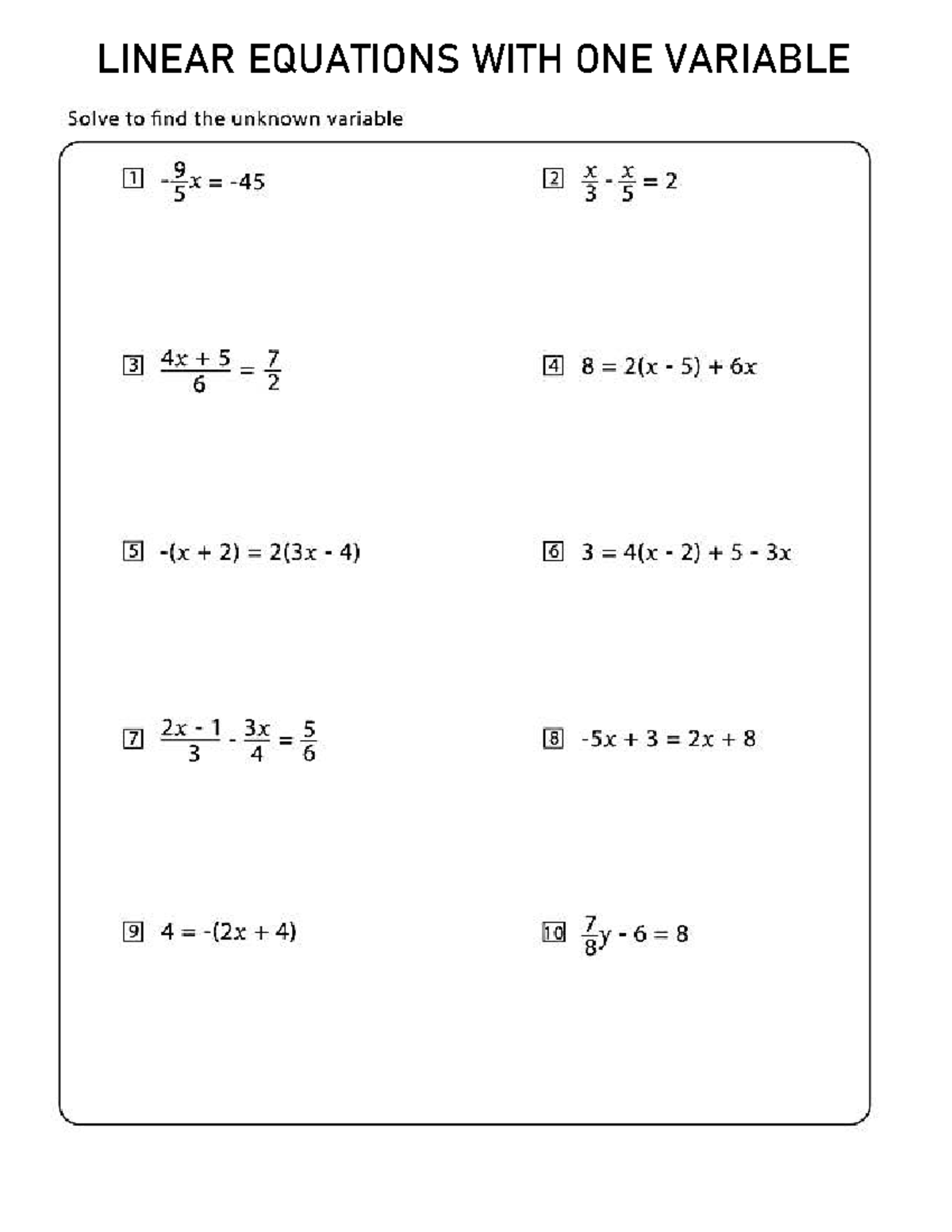 MATH-PART-1: Linear Equations & Inequalities Word Problems - Studocu