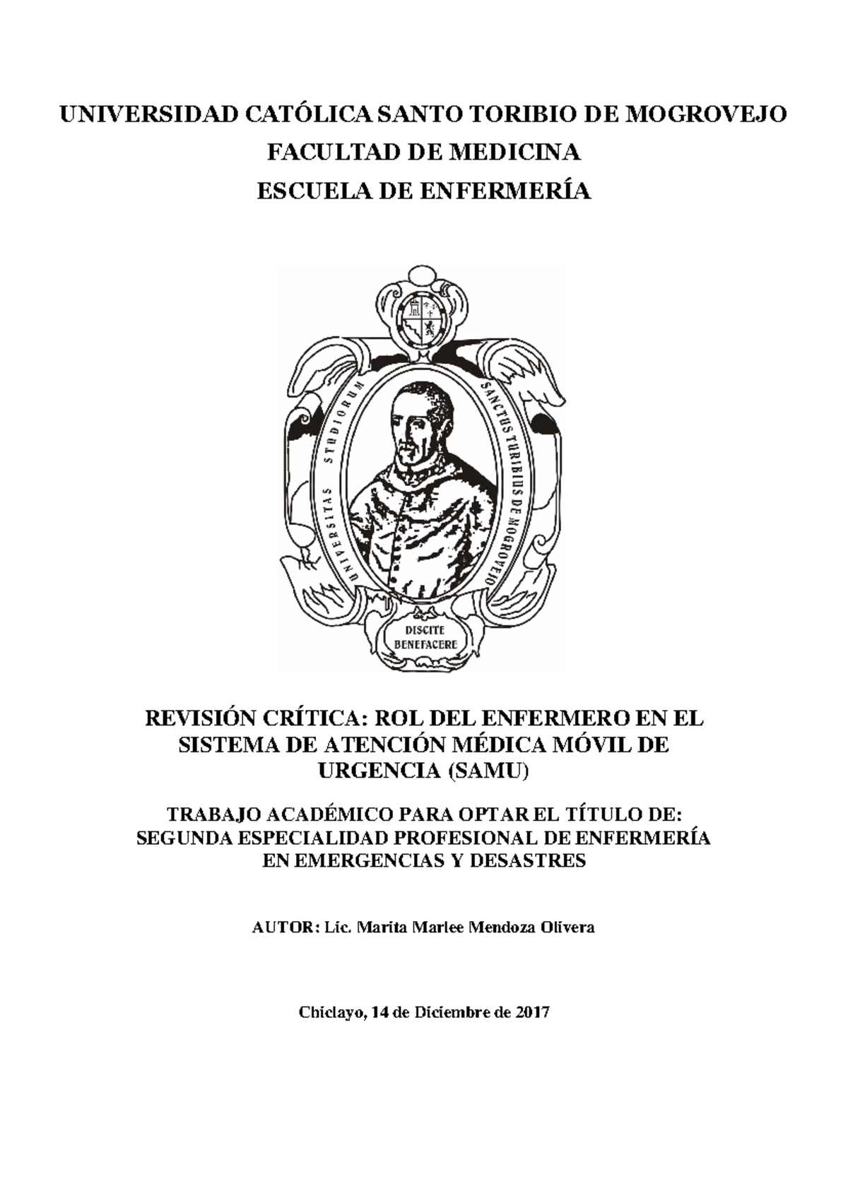 TL Mendoza Olivera Marita - REVISIÓN CRÍTICA: ROL DEL ENFERMERO EN EL ...