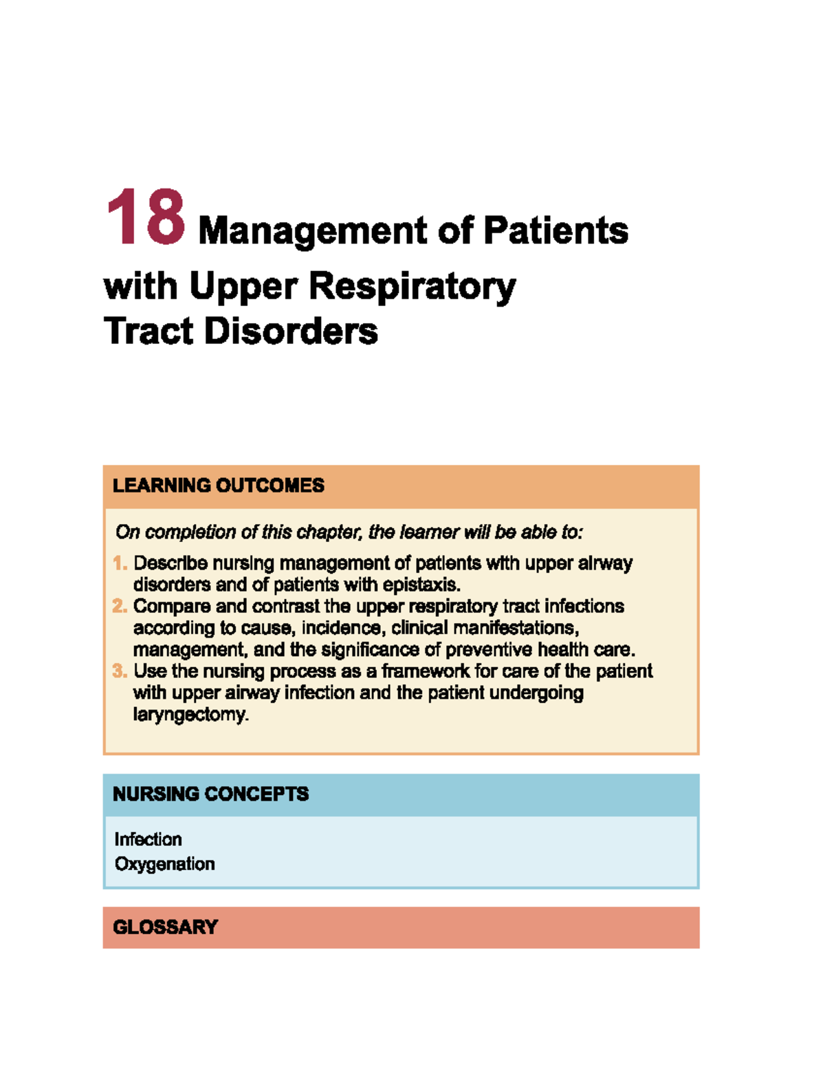 Brunner & Suddarth's Med-Surg Nsg: Chapter on Upper Respiratory ...
