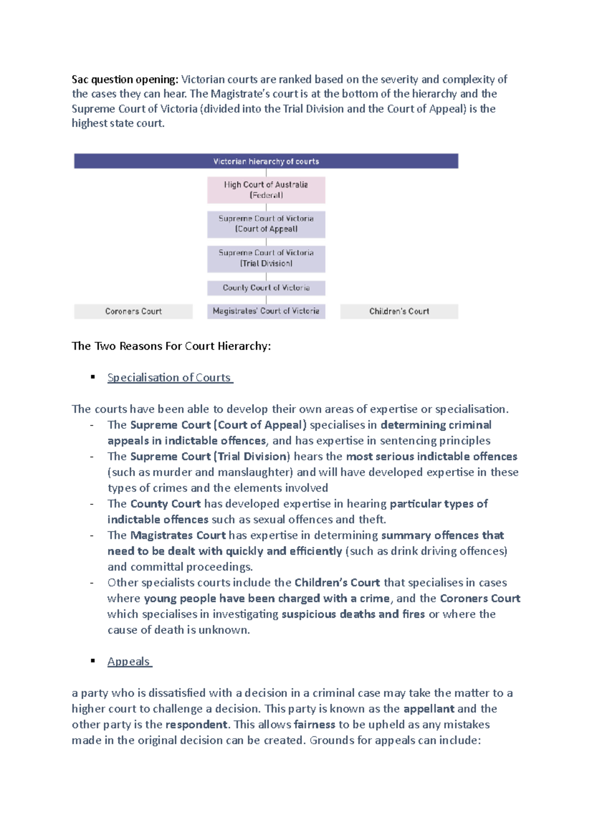 Understanding the Victorian Court Hierarchy: Reasons and Specialisation ...