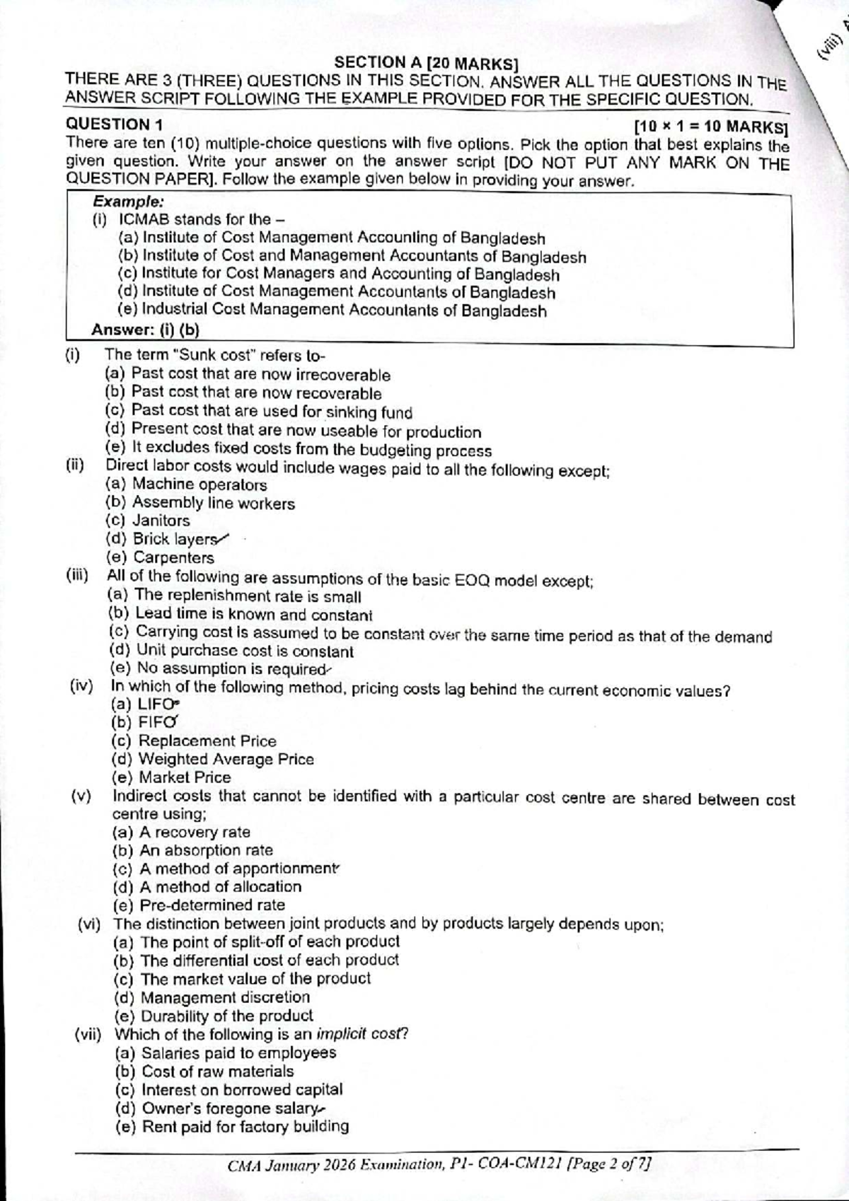 COA-CM121 - CMA January 2026 Exam: Question Breakdown and Answers - Studocu