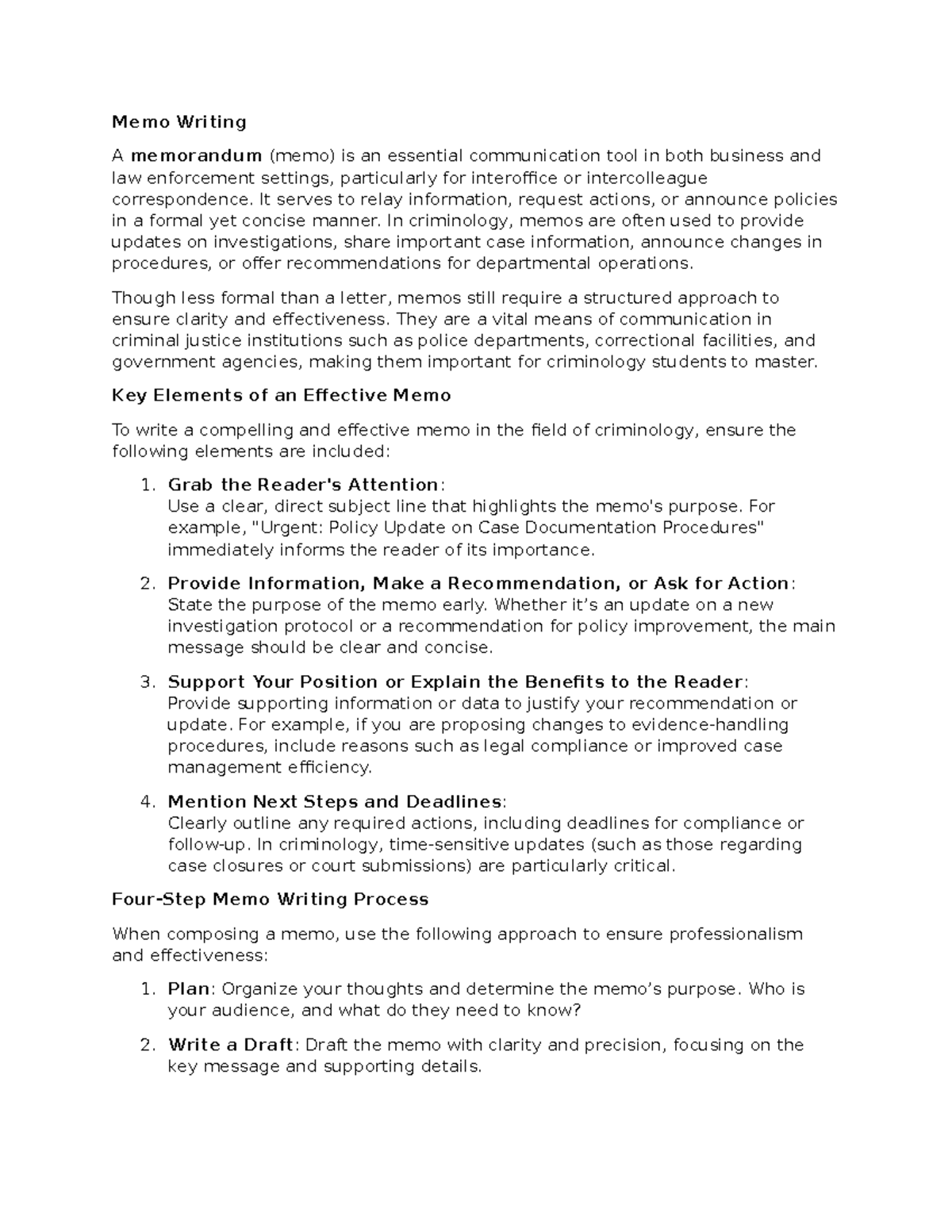 CDI 5 Midterm Memo Writing Techniques and Best Practices - Studocu