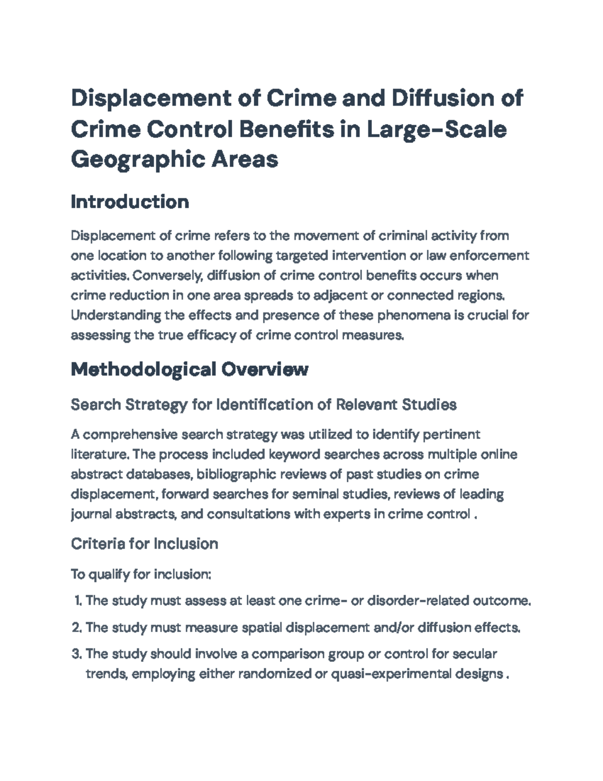 Systematic Review of Crime Displacement and Diffusion of Benefits ...