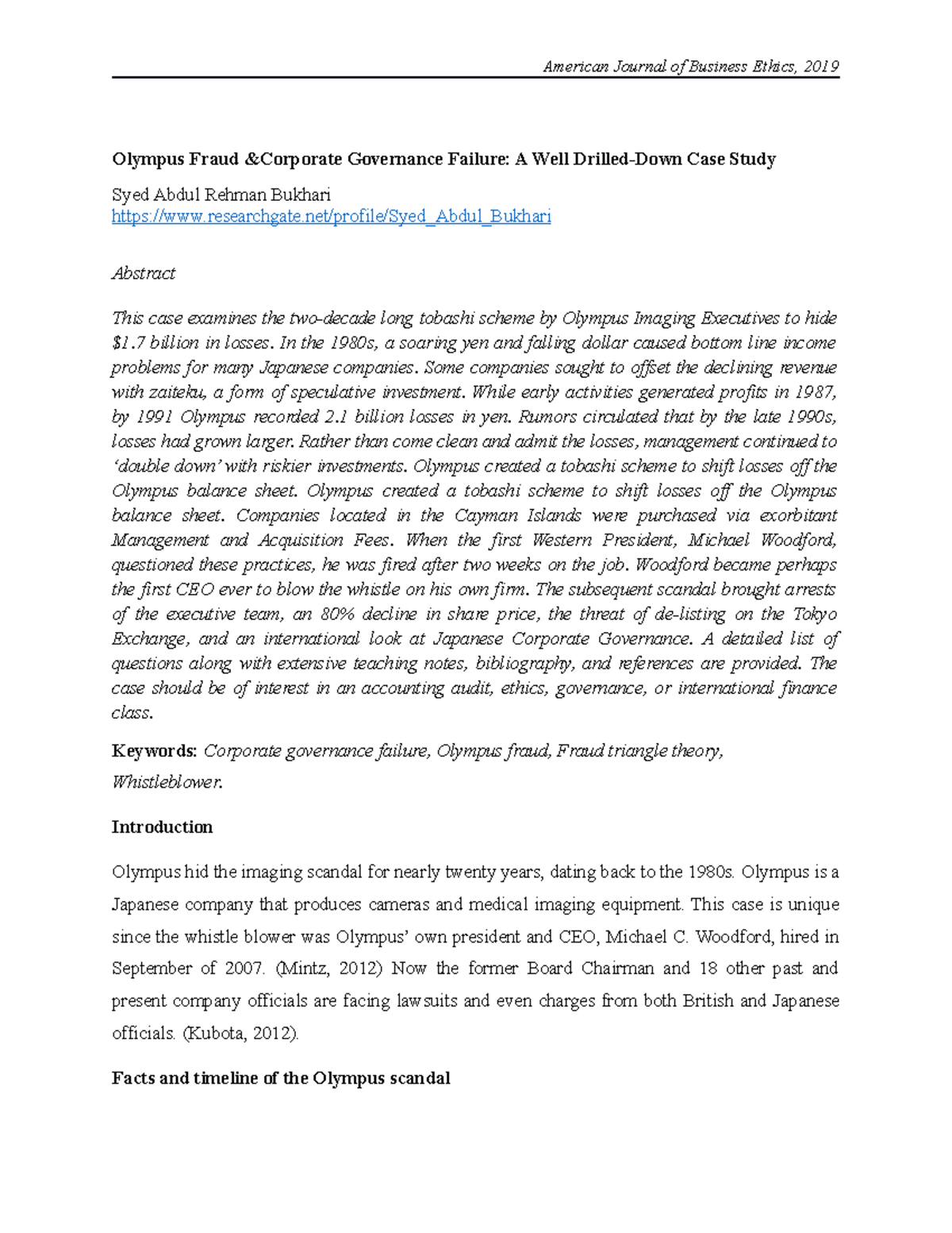 Olympus Fraud Case Study: Uncovering Governance Failures ...