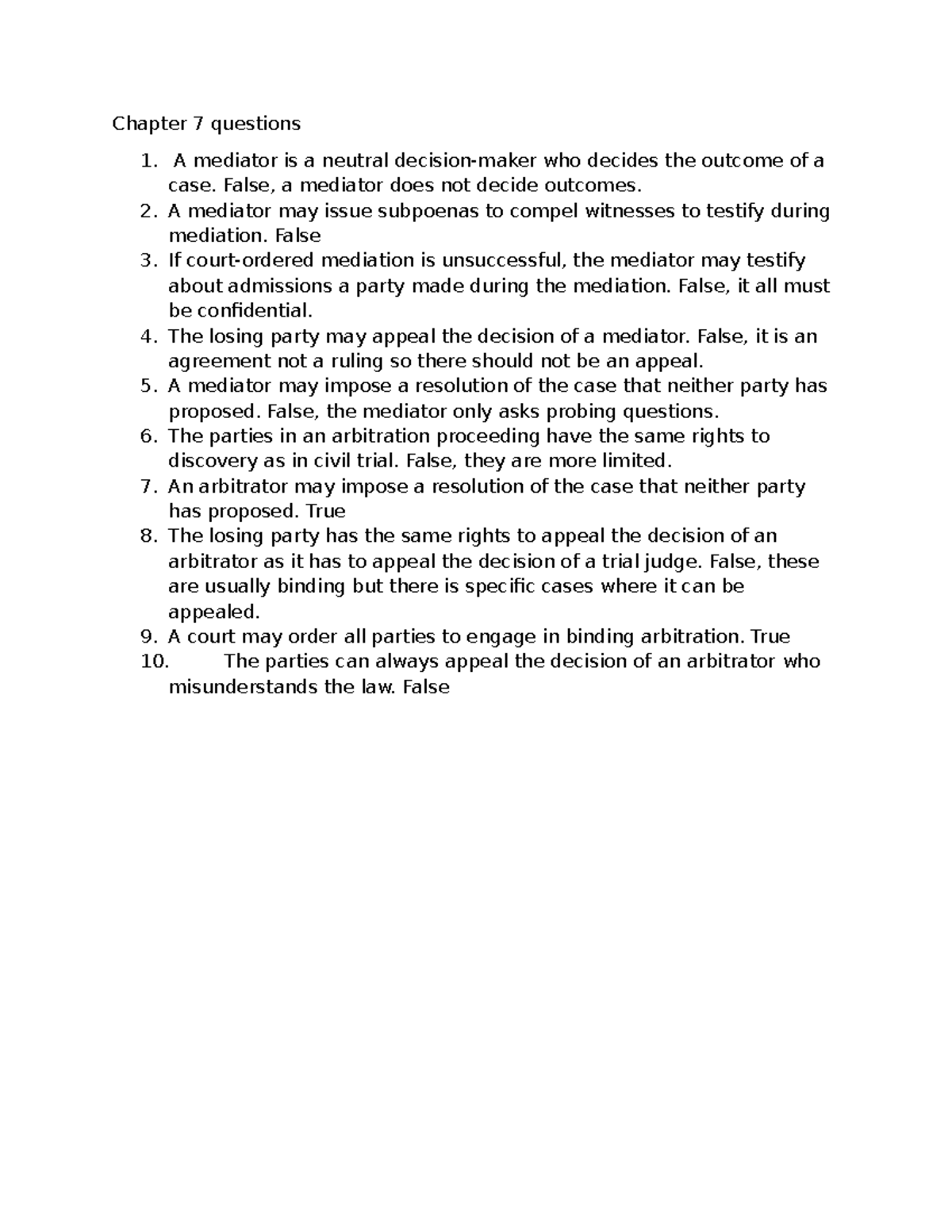 Chapter 7 Questions - Extra Credit Answers (LAW 101) - Studocu