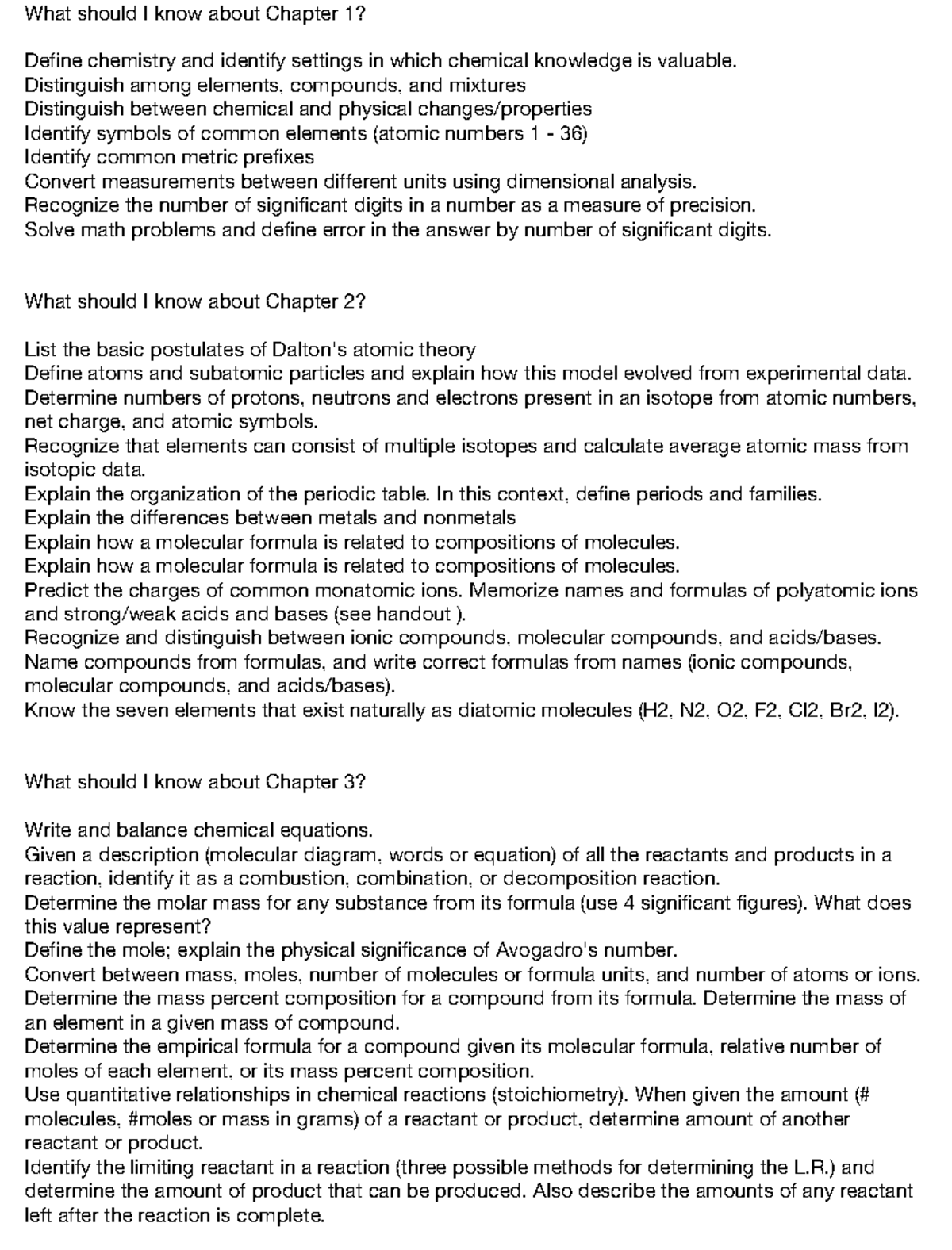 Chemistry Study Guide: Key Concepts from Ch. 1-13 - Studocu