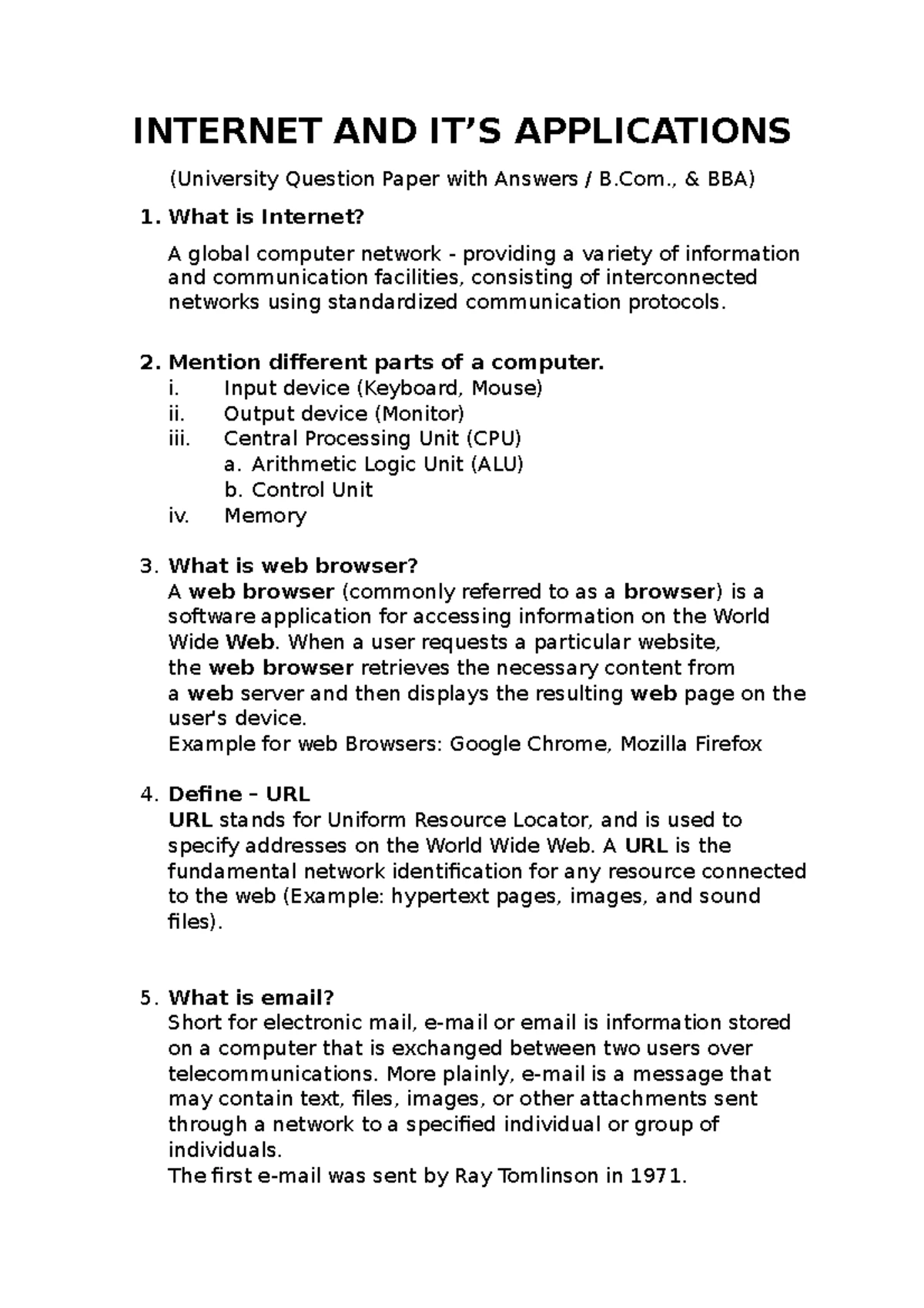 Mathematical foundation 1 for bca - LECTURE NOTES ON MATHEMATICAL ...
