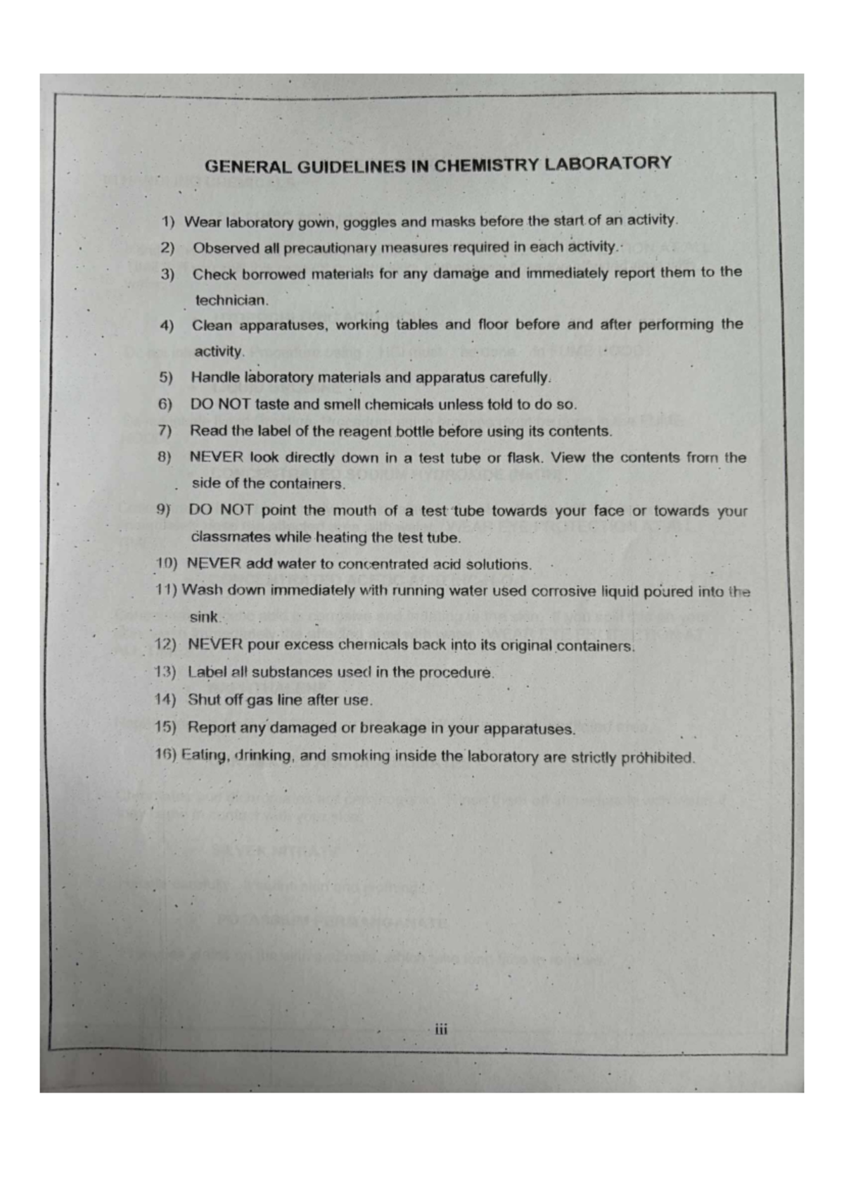 CHEM 101: Safety Guidelines and Laboratory Techniques - Studocu