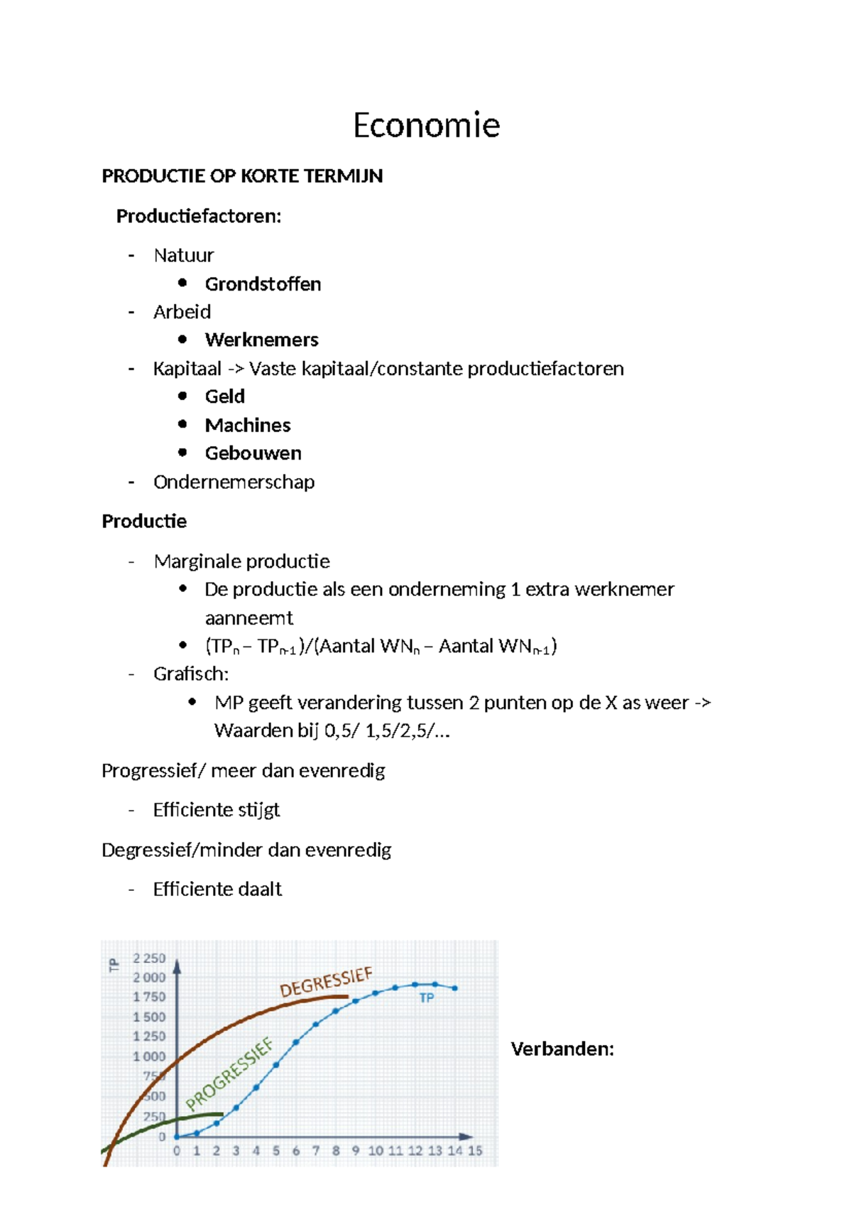 Economie - Examen Notities December: Productiefactoren en ...
