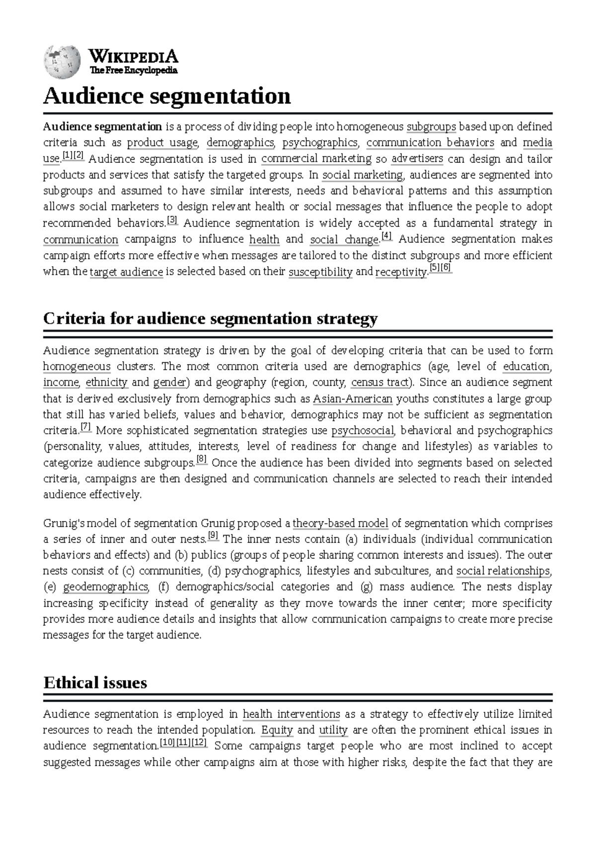 Audience Segmentation Strategies in Health Comm. Interventions - Studocu