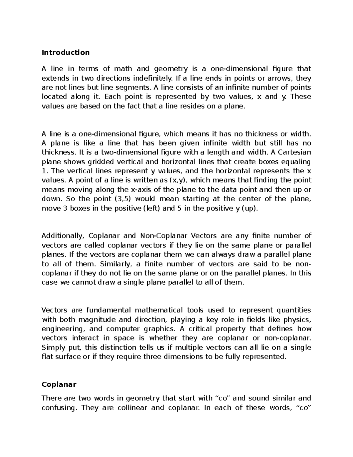 Coplanar vs Non Coplanar: Understanding Lines and Vectors in Geometry ...