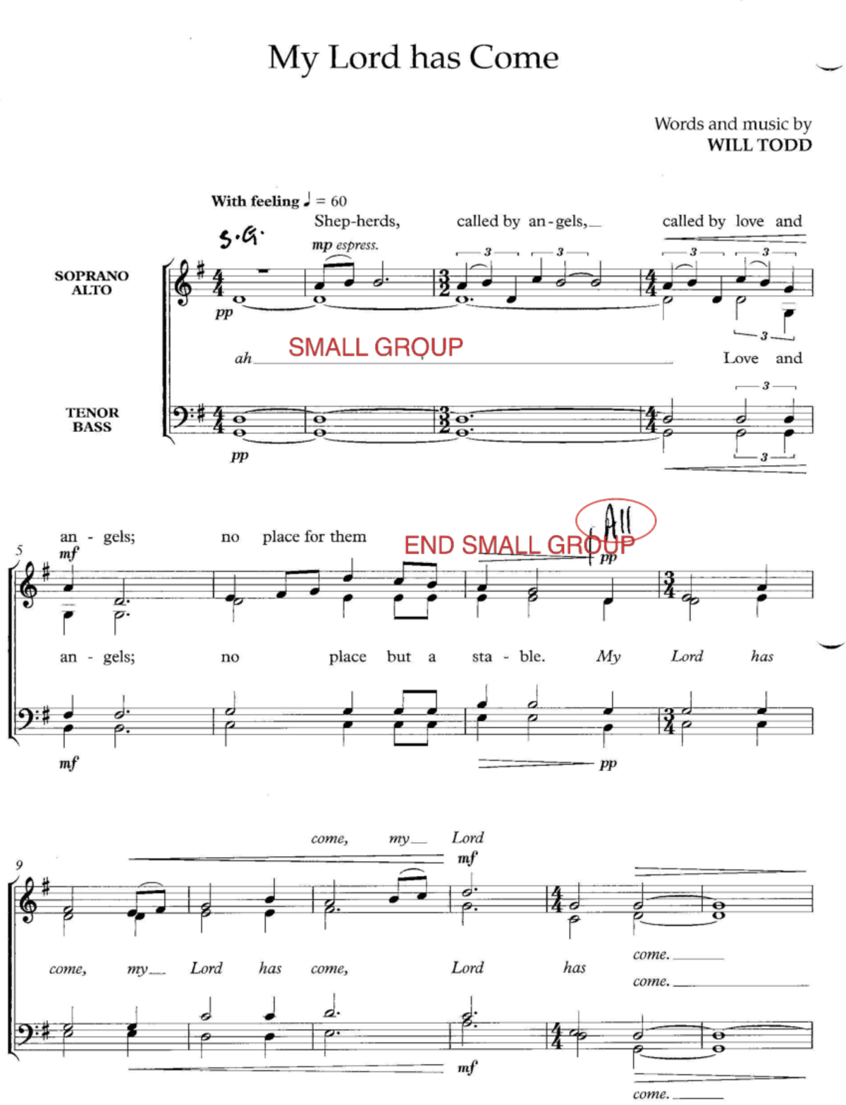 My Lord has Come - Choir Music (WILL TODD) - Studocu