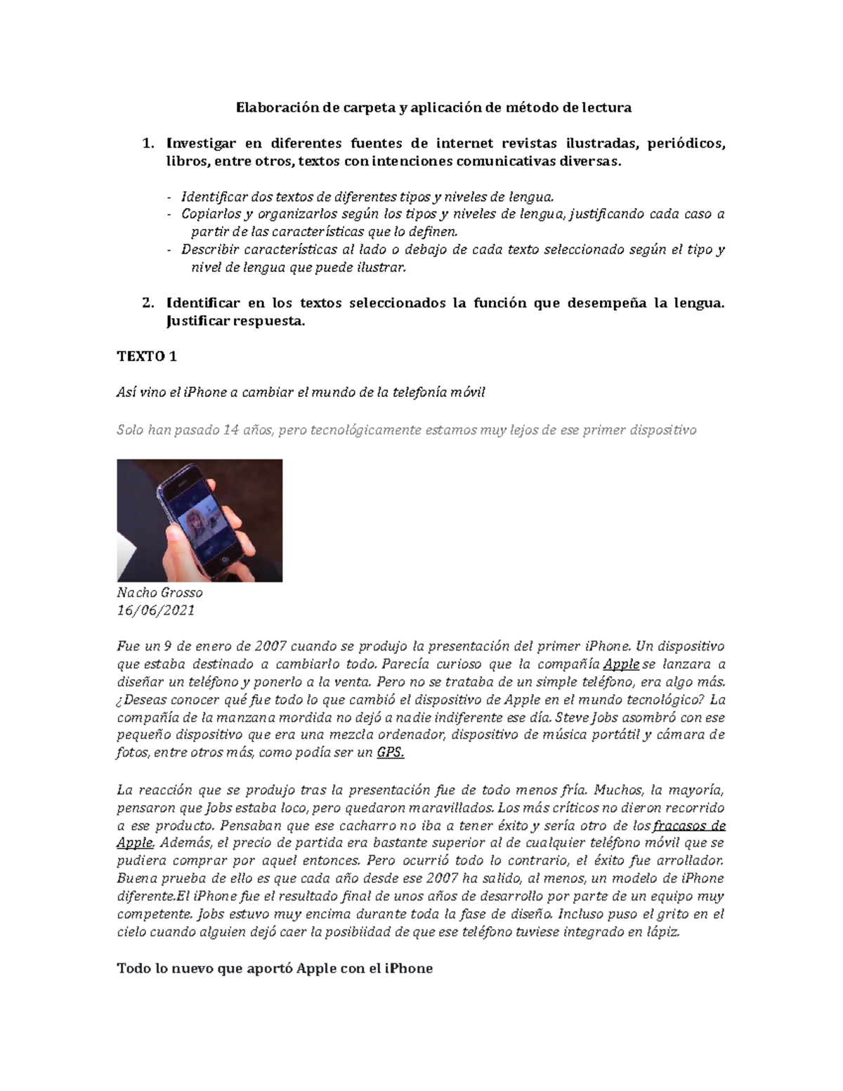Unidad 2.Actividad 3. Elaboración de carpeta y aplicación de método de ...