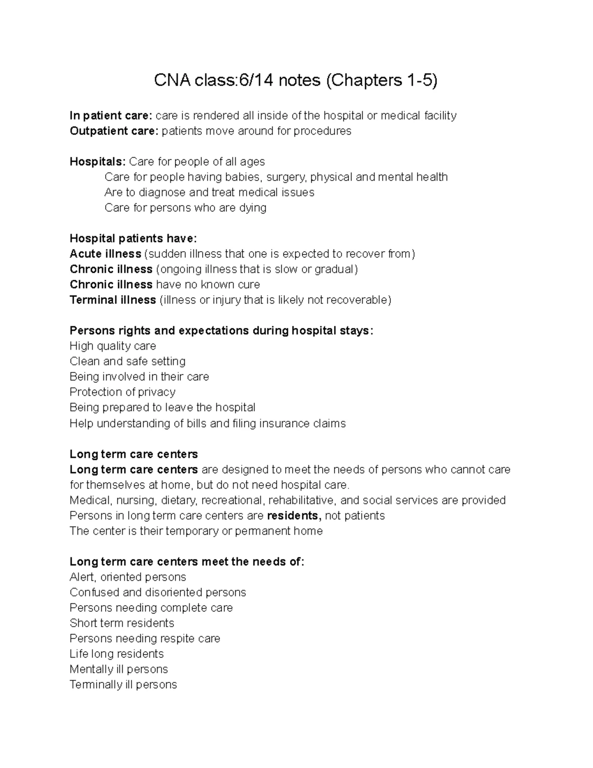 CNA Program: Medical Abbreviations List and Their Meanings - Studocu