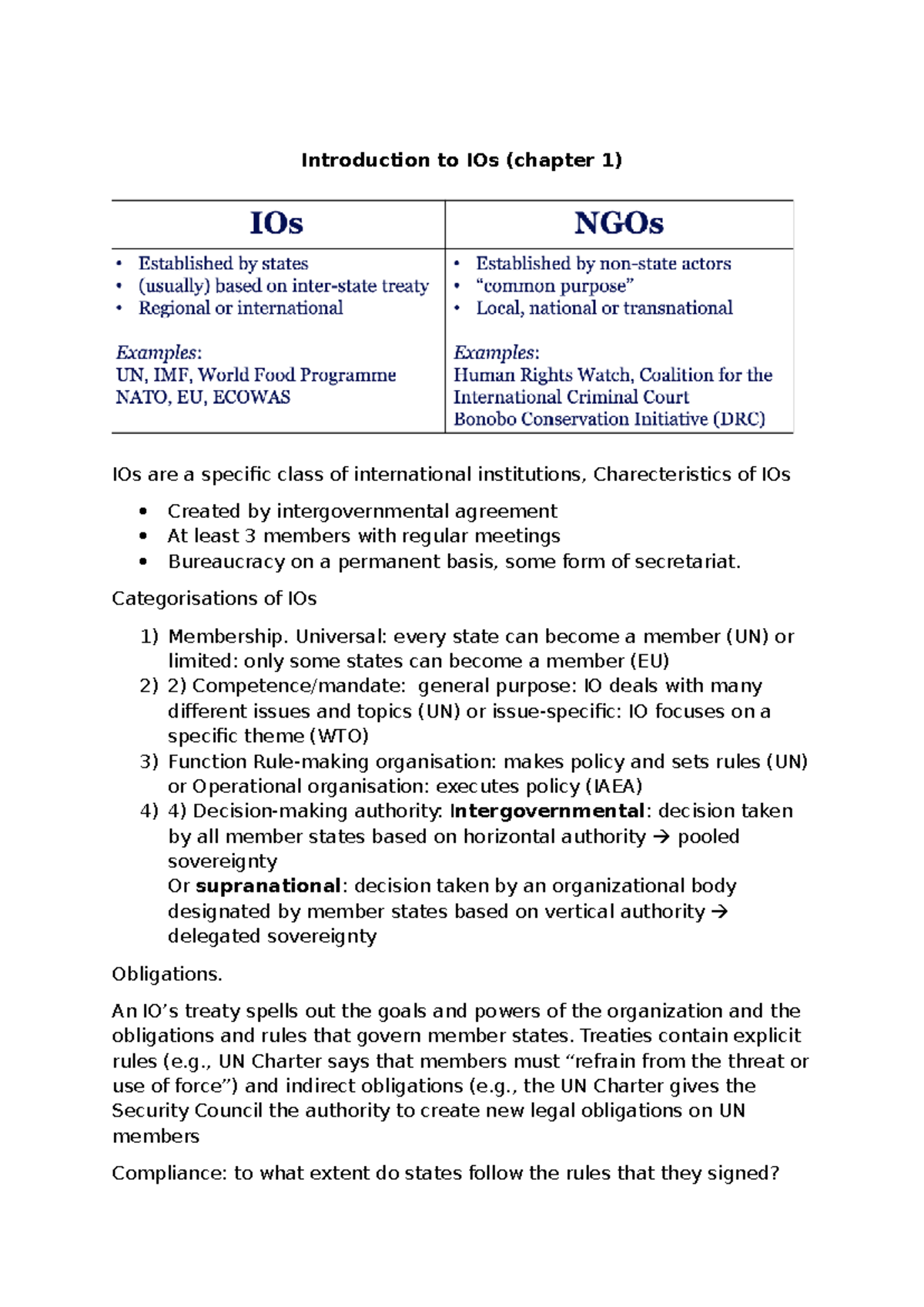Introduction to IOs (Chapter 1) - Summary & Lecture Notes - Studeersnel