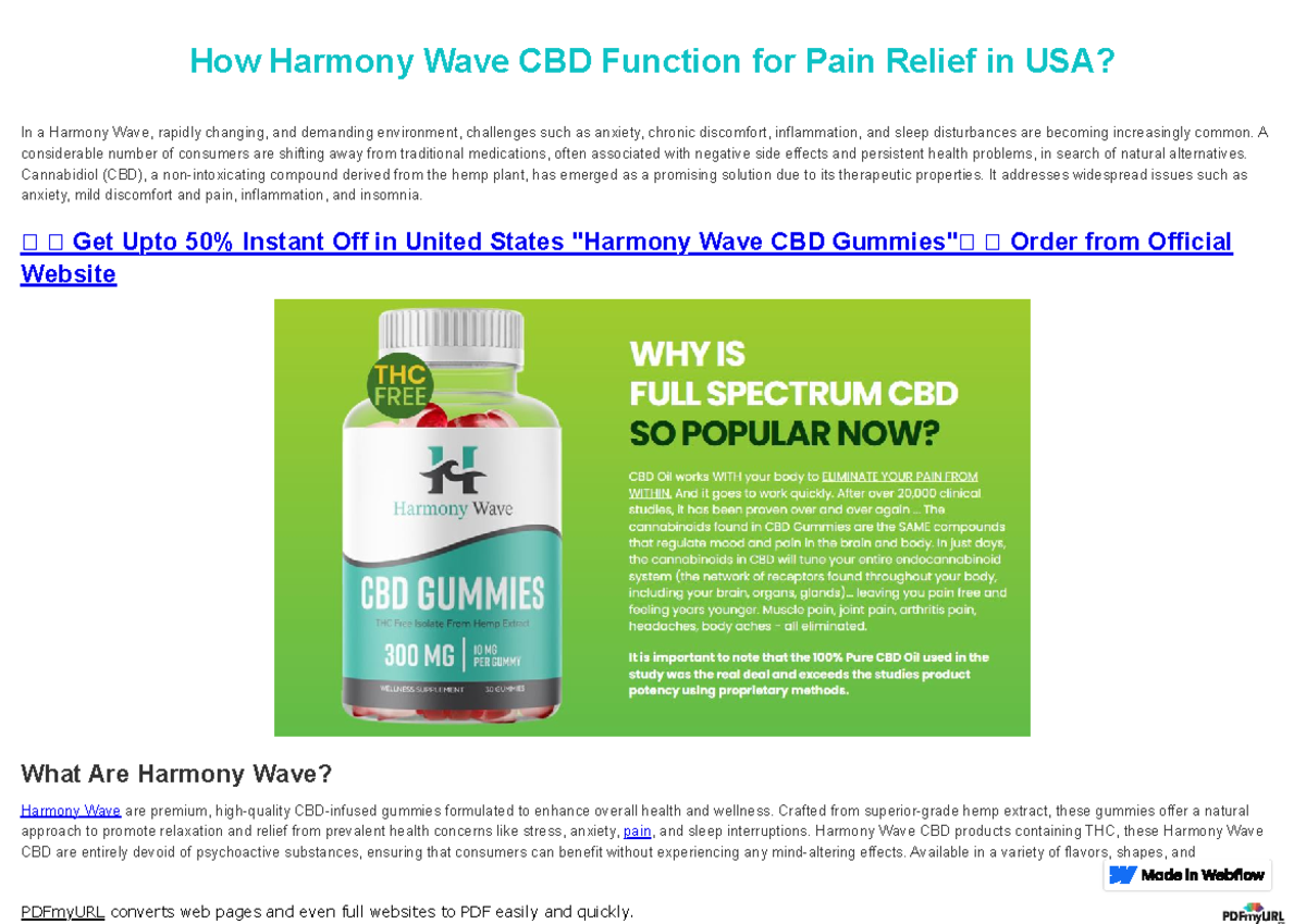 Harmony Wave CBD: Benefits, Functionality, and Pain Relief Insights - Studocu
