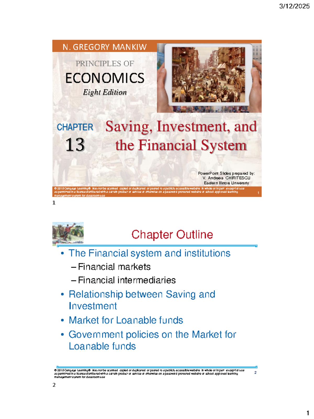 Chapter 13: Saving, Investment, and the Financial System (Econ 101 ...