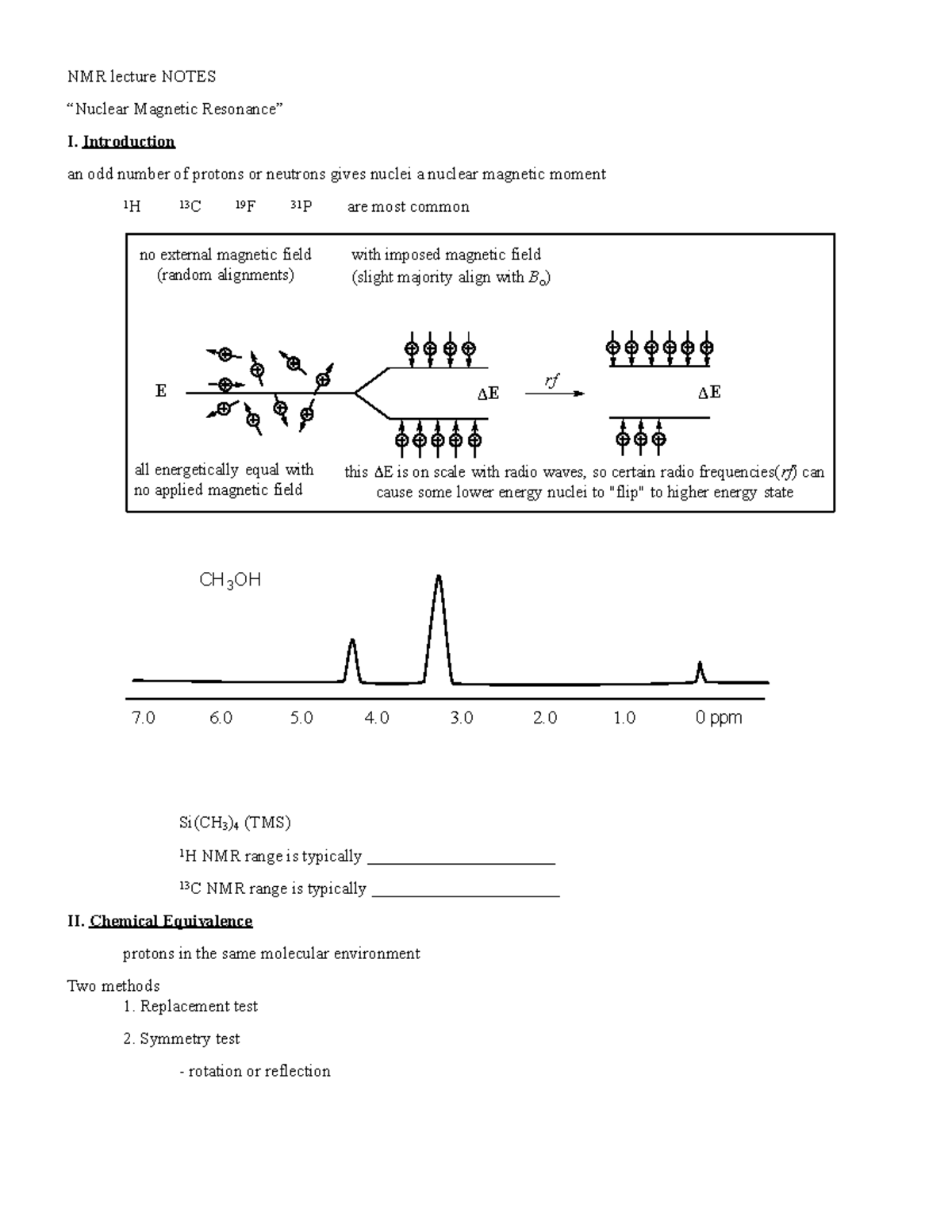 NMR Lecture Notes - Overview of Nuclear Magnetic Resonance Concepts ...