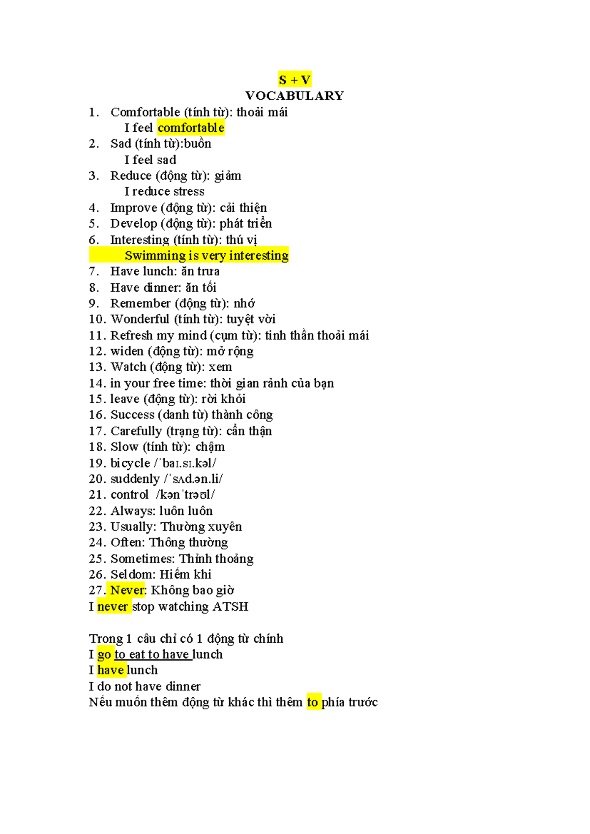 Vocabulary List - Essential Words and Phrases for Communication - Studocu