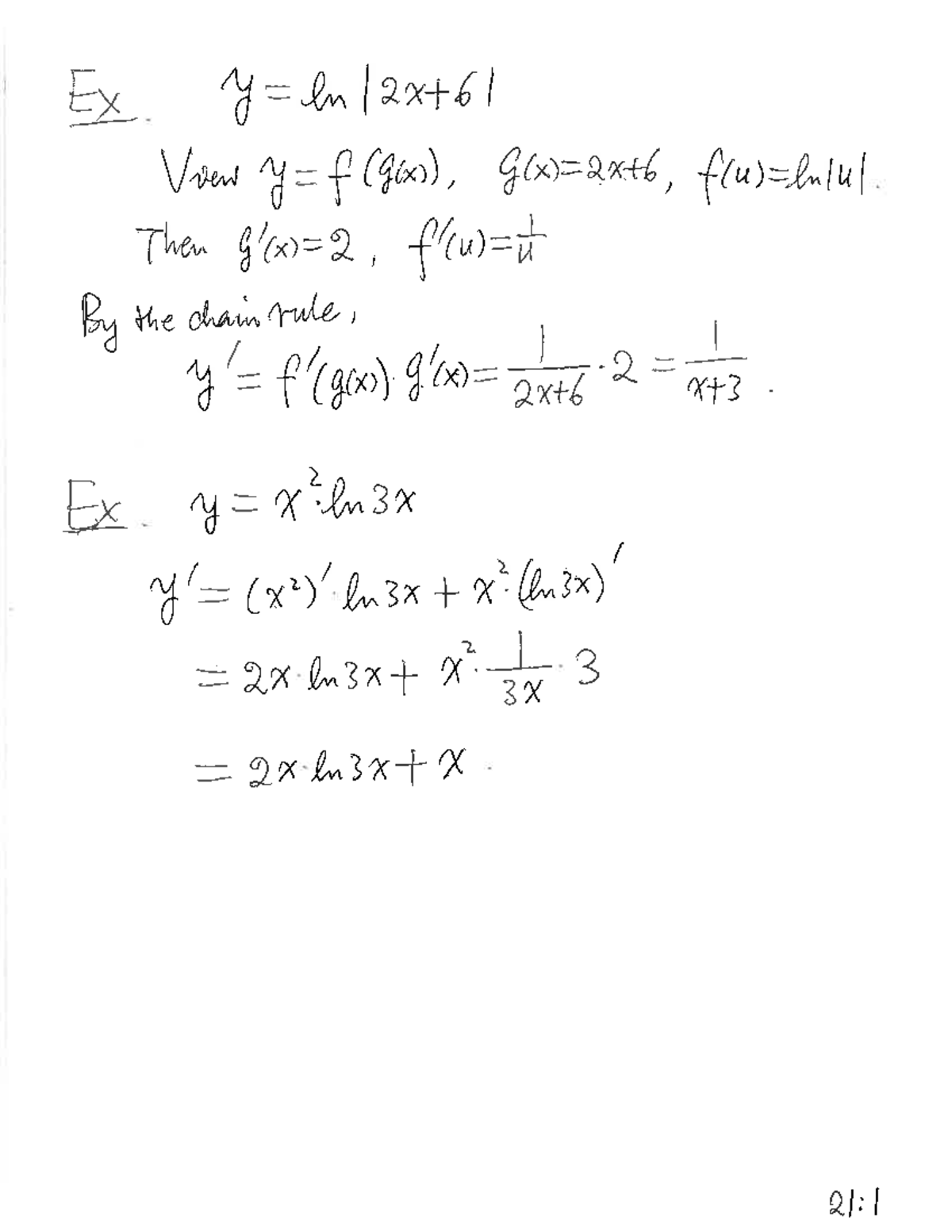 Lecture 21: Chain Rule and Derivatives Explained - Studocu
