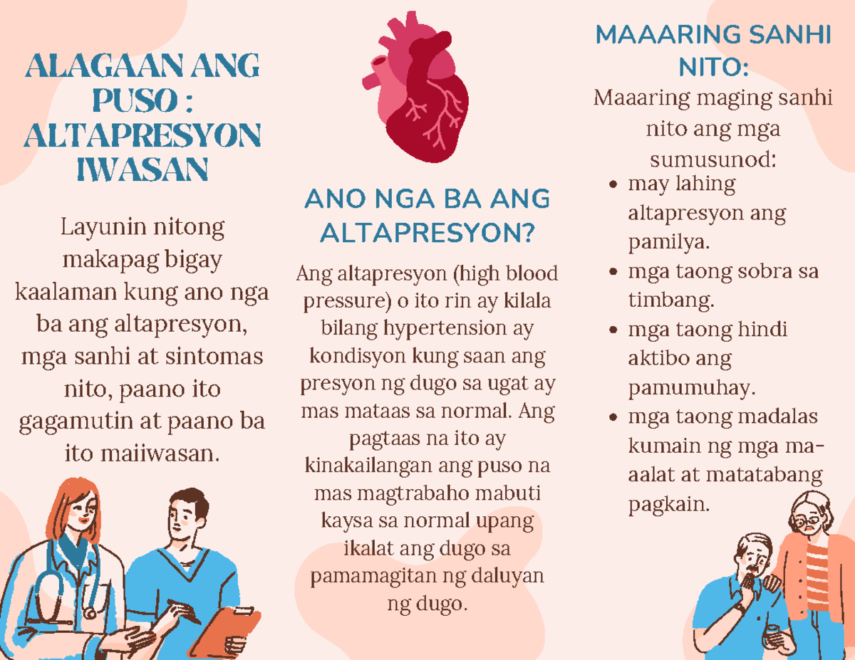 Brochure - Ang altapresyon (high blood pressure) o ito rin ay kilala ...