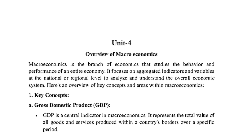 Economics Unit-4: Macroeconomics Overview for GGSIPU ECO for Engineers ...