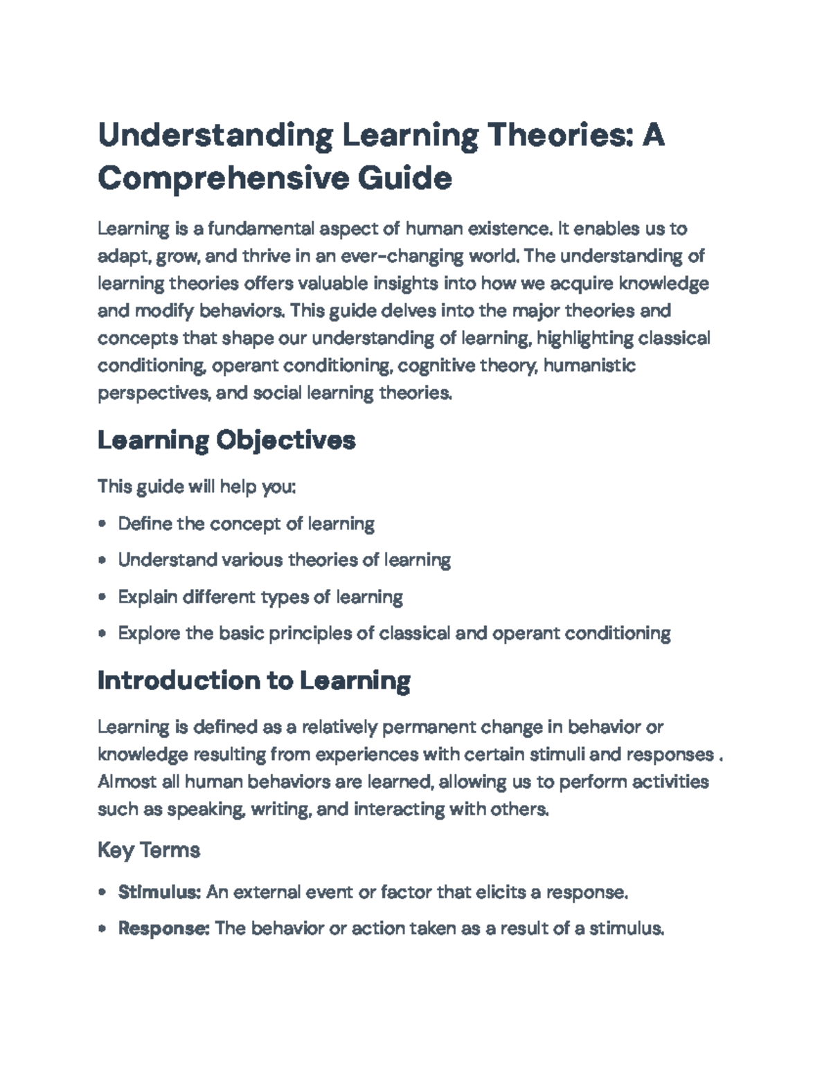 Understanding Learning Theories: Key Concepts & Applications - Understanding Learning Theories ...