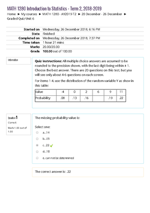 U 8 Math Assignment Unit 8 - MATH 1281-01 Statistical Inference ...