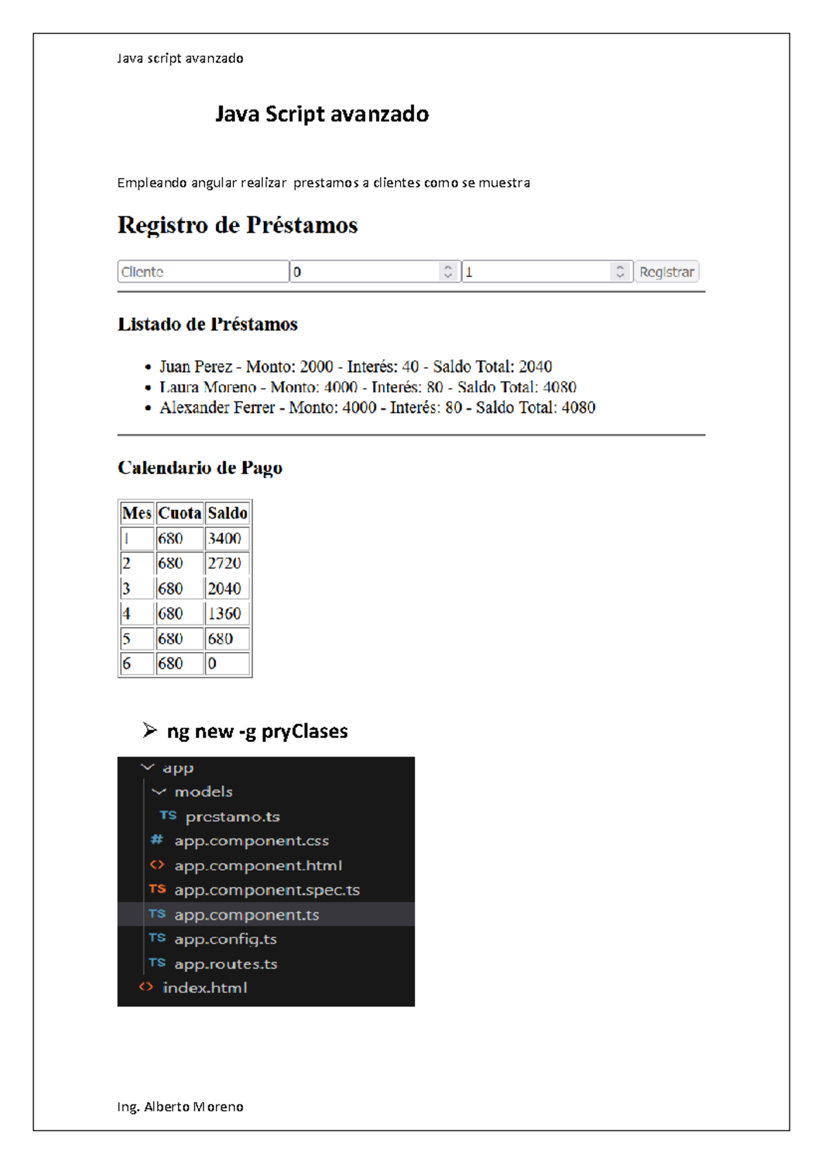 JavaScript Avanzado: Implementación de Préstamos con Angular - Studocu