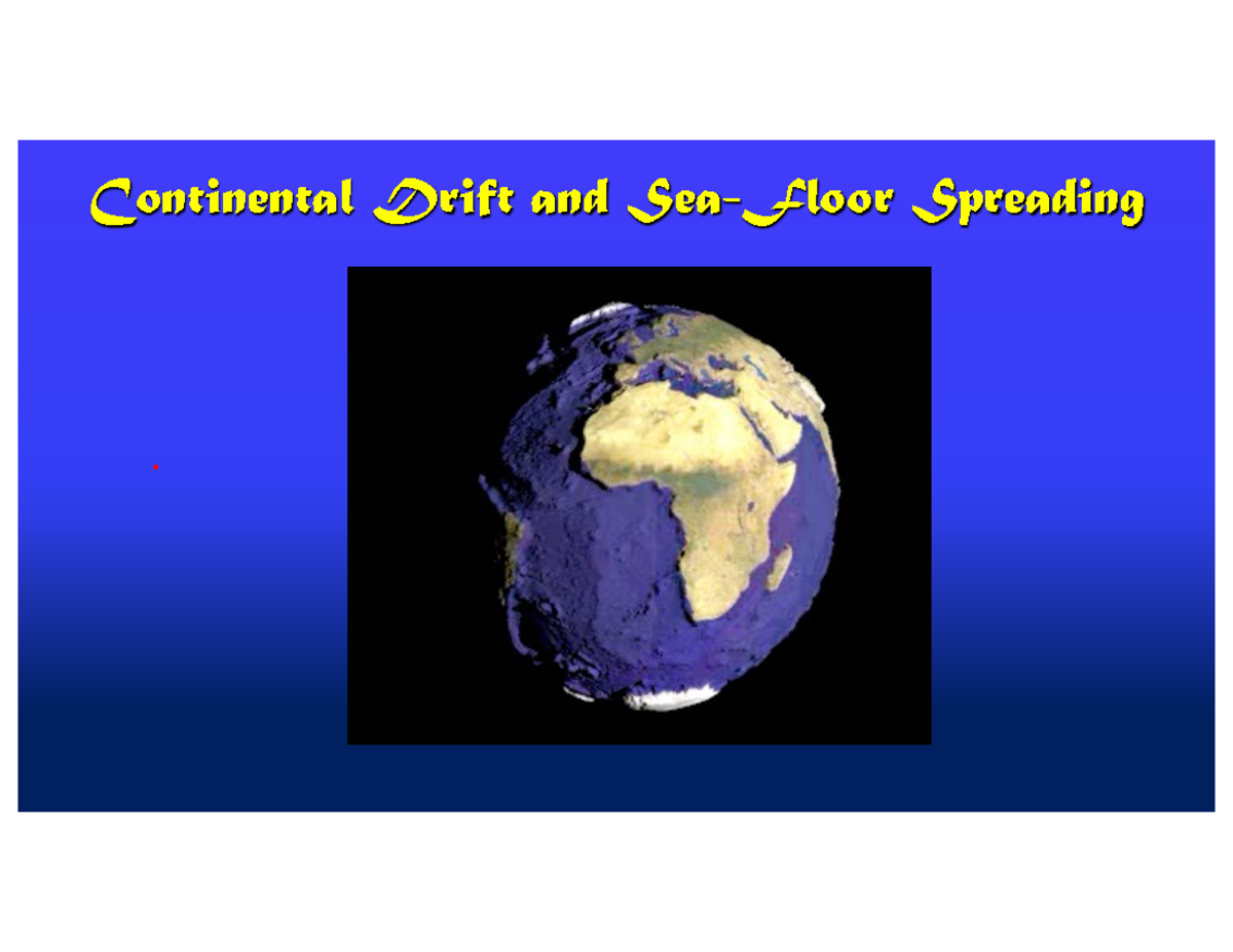 Plate Tectonics: Understanding Continental Drift and Sea-Floor ...