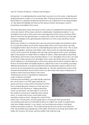 BTEC Level 3 Applied Science Unit 23 A1 Gathering and Preserving ...