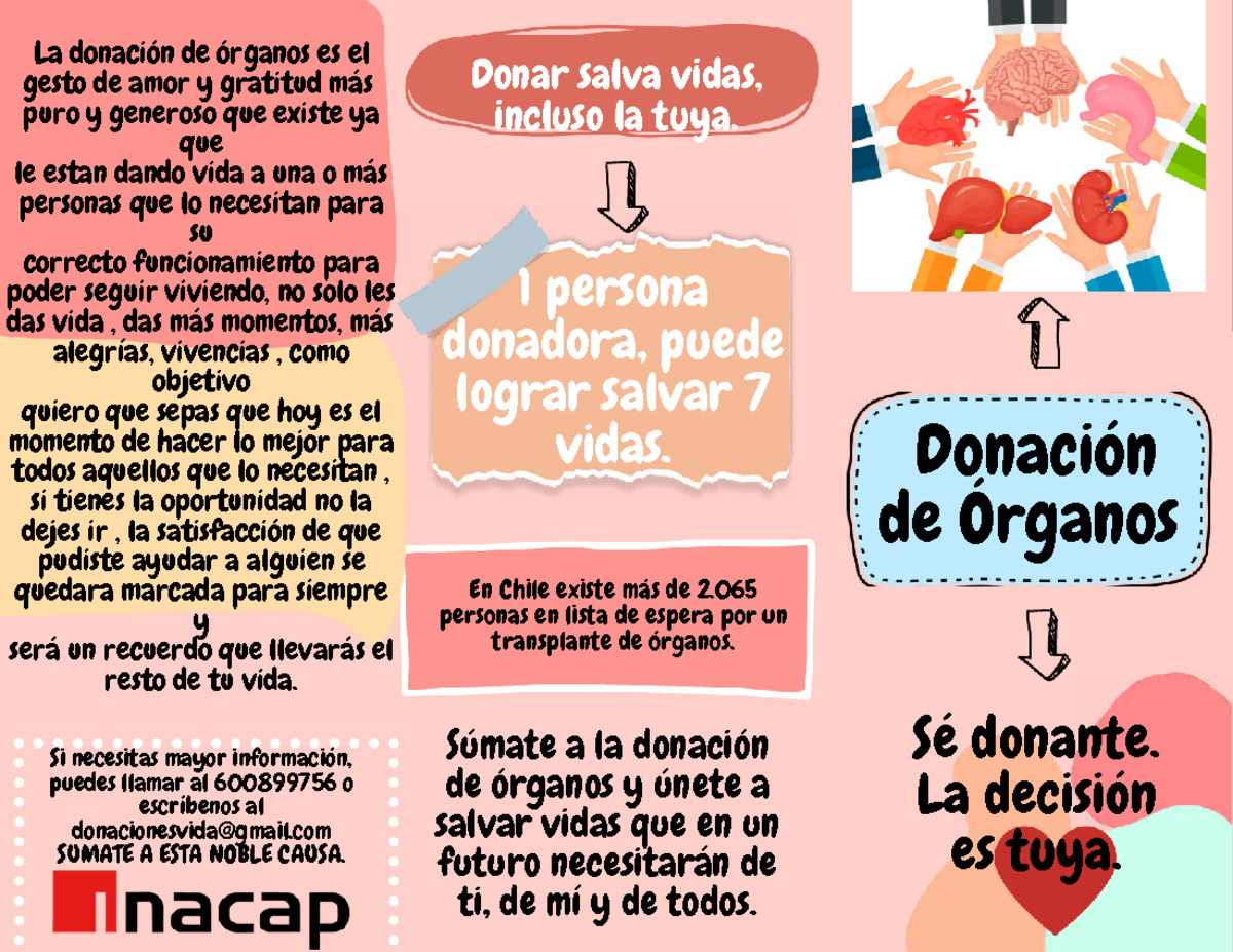 Folleto sobre la donación de órganos - Donación de Órganos Sé donante ...