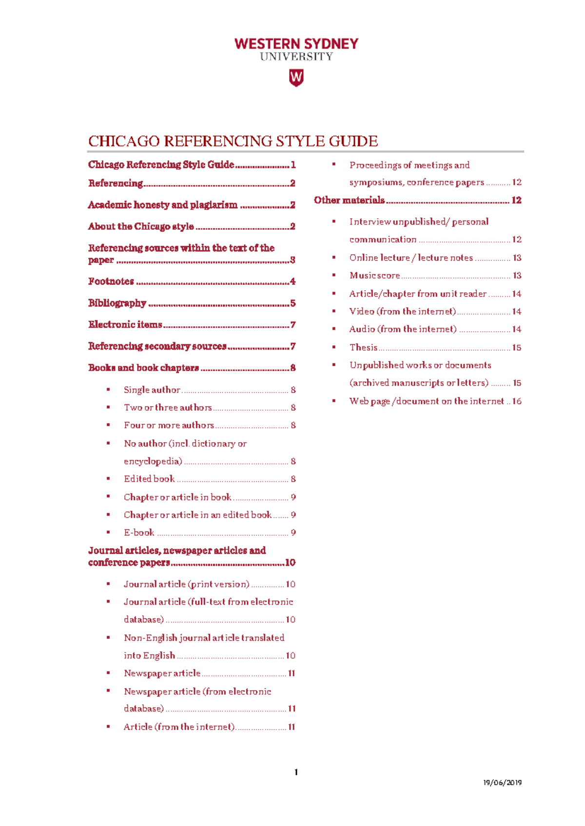 Chicago referencing style guide - Chicago Referencing Style Guide ...