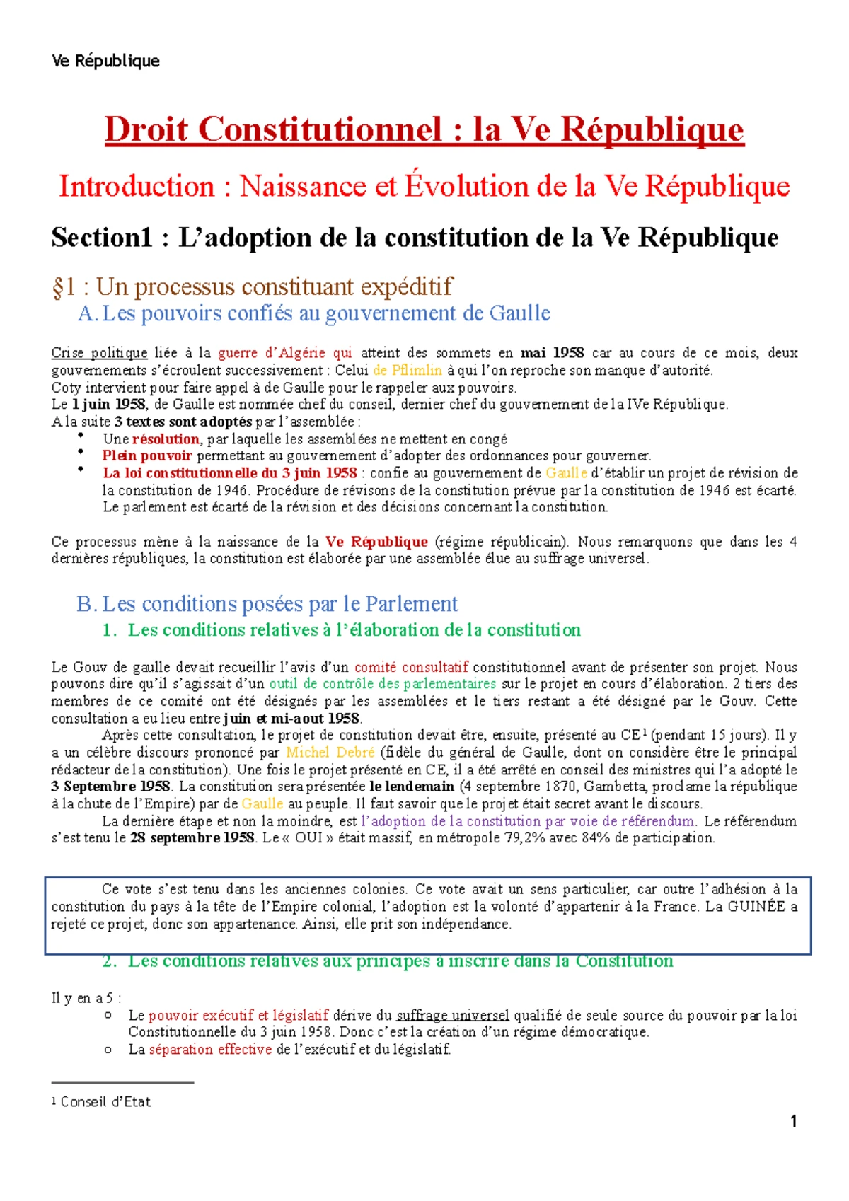 V eme république + Président clé de voute - Dissertation « Le Président ...