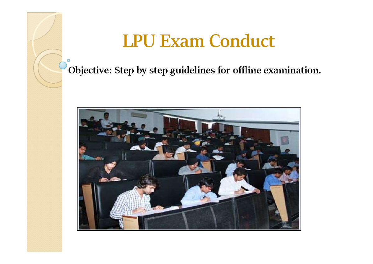 LPU Exam Conduct: Step-by-Step Guidelines for Offline Exams - Studocu