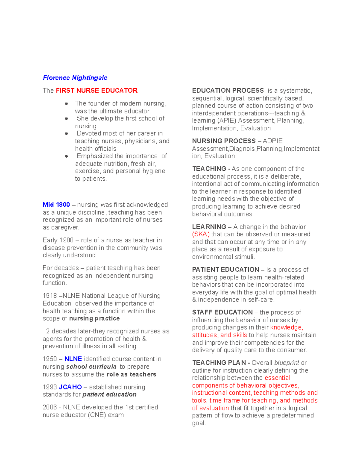 Health EDUC Reviewer - Florence Nightingale The FIRST NURSE EDUCATOR ...