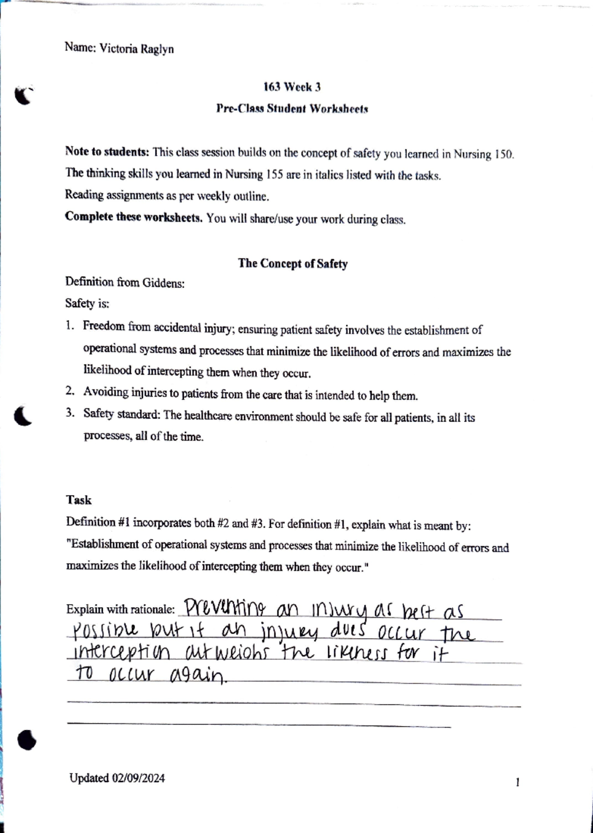 163 wk 3 HW - Homework - Name: Victoria Raglyn 163 Week 3 Student ...