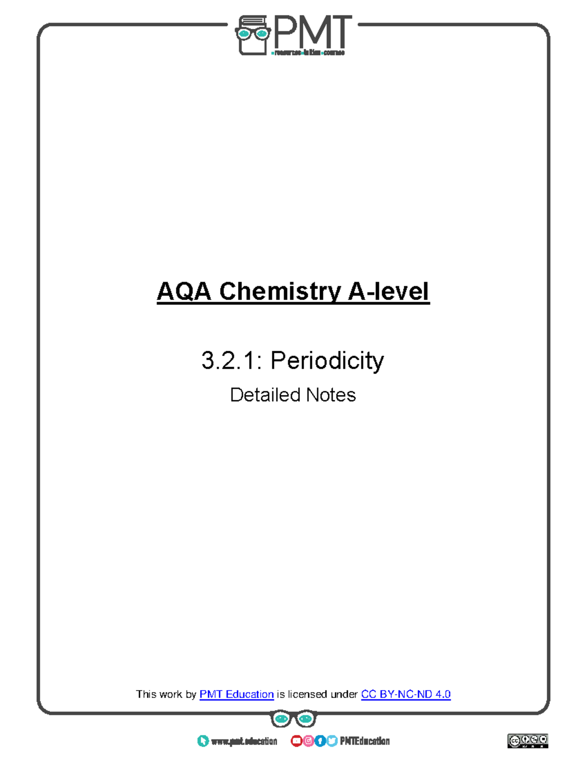 AQA Chemistry 3.2: Periodicity and Group Trends Detailed Notes - Studocu